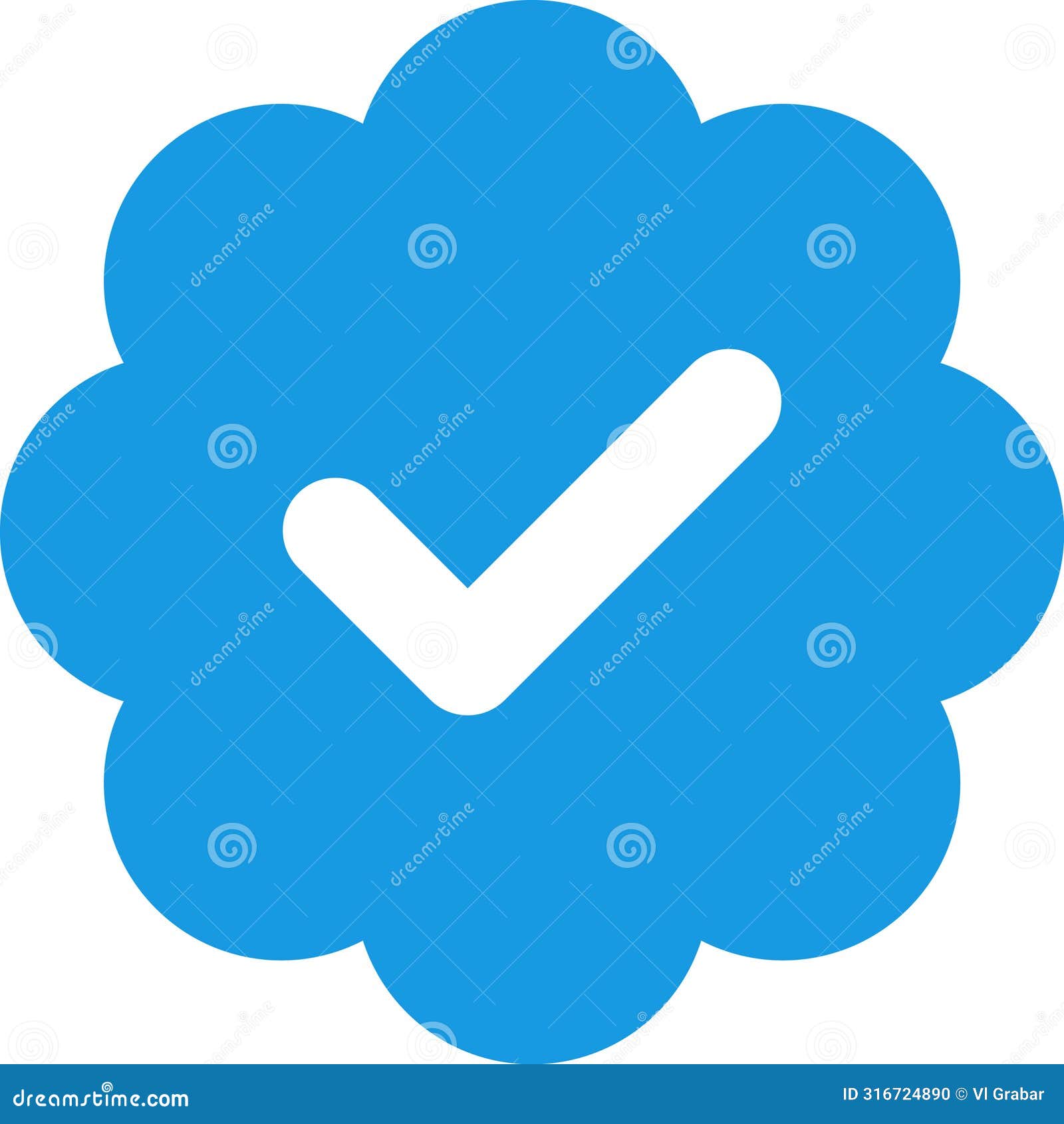 Blue Check Mark Tick Verification Icon Symbol Vector. Stock Vector ...