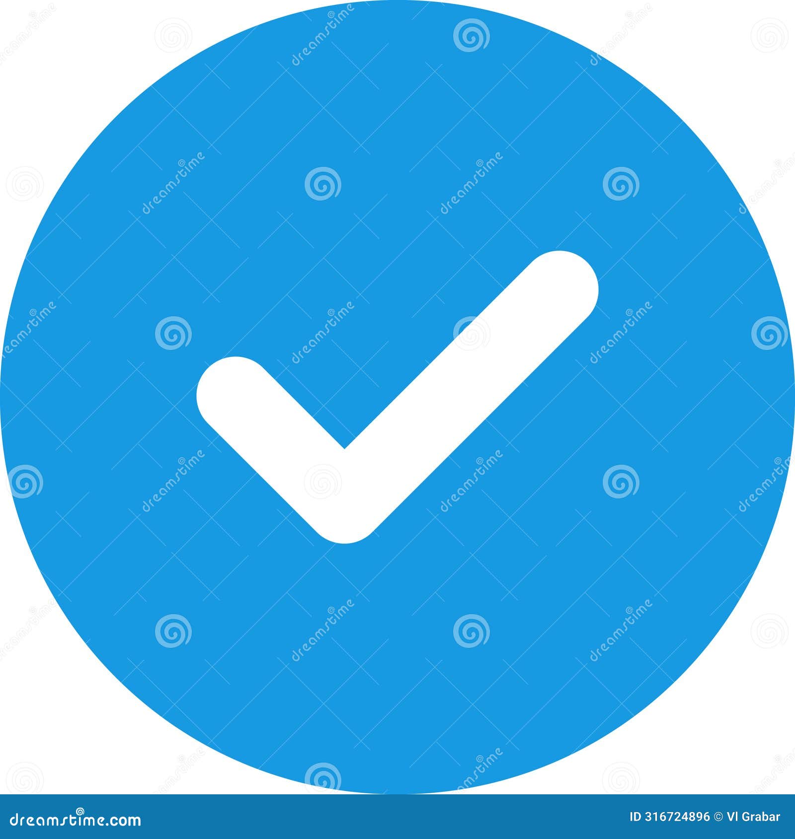 Blue Check Mark Tick Verification Icon Symbol Vector. Stock Vector ...
