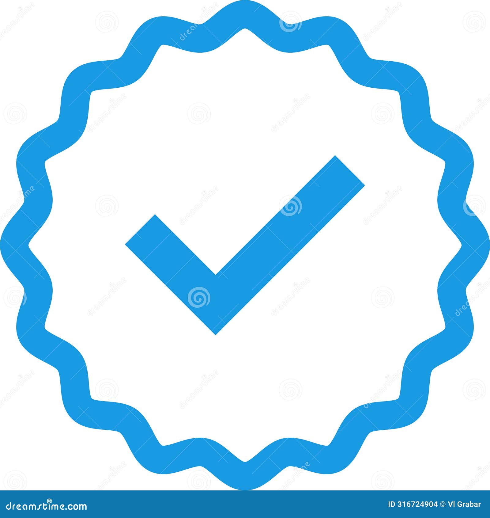 Blue Check Mark Tick Verification Icon Symbol Vector. Stock Vector ...