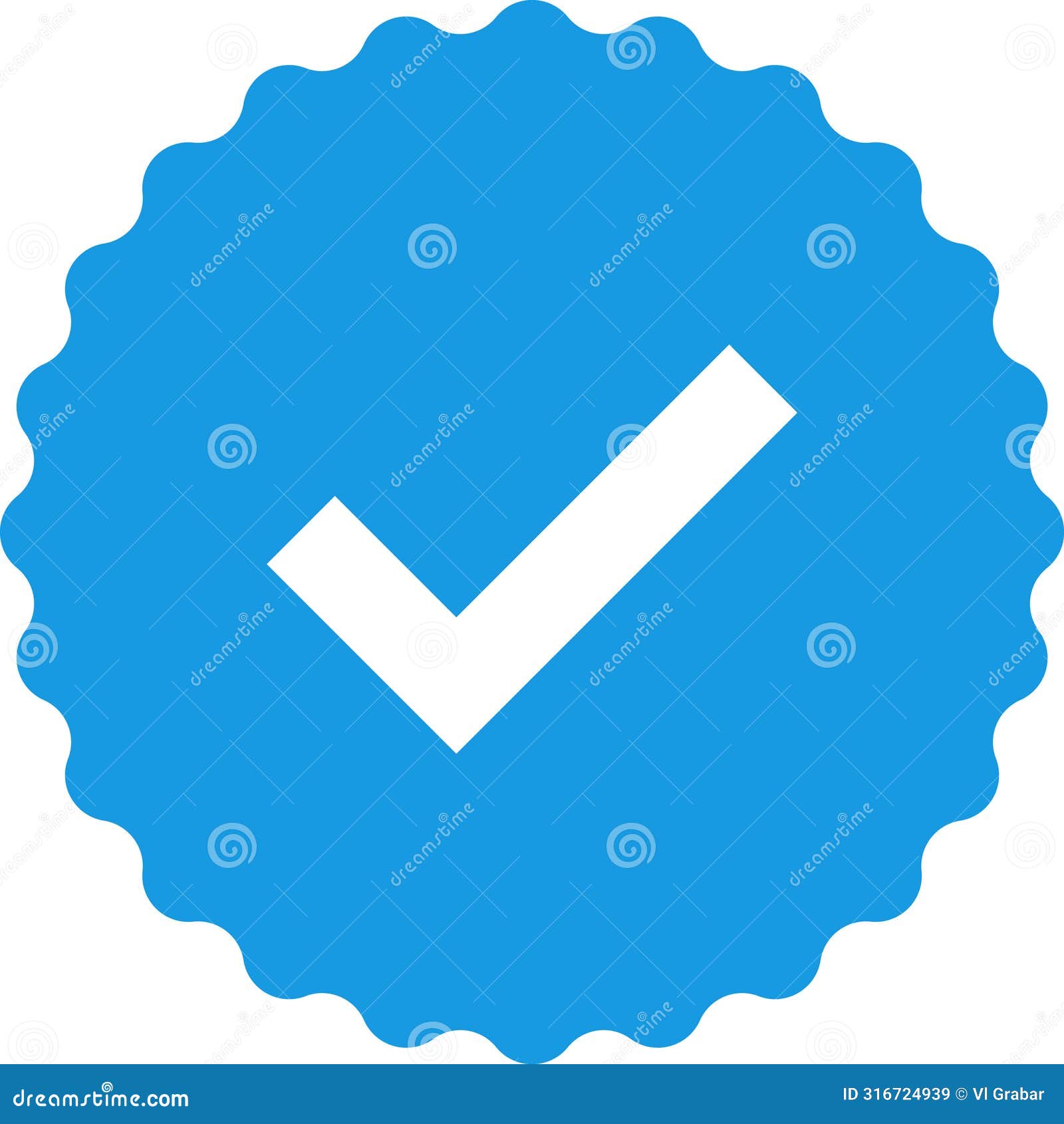 Blue Check Mark Tick Verification Icon Symbol Vector. Stock Vector ...