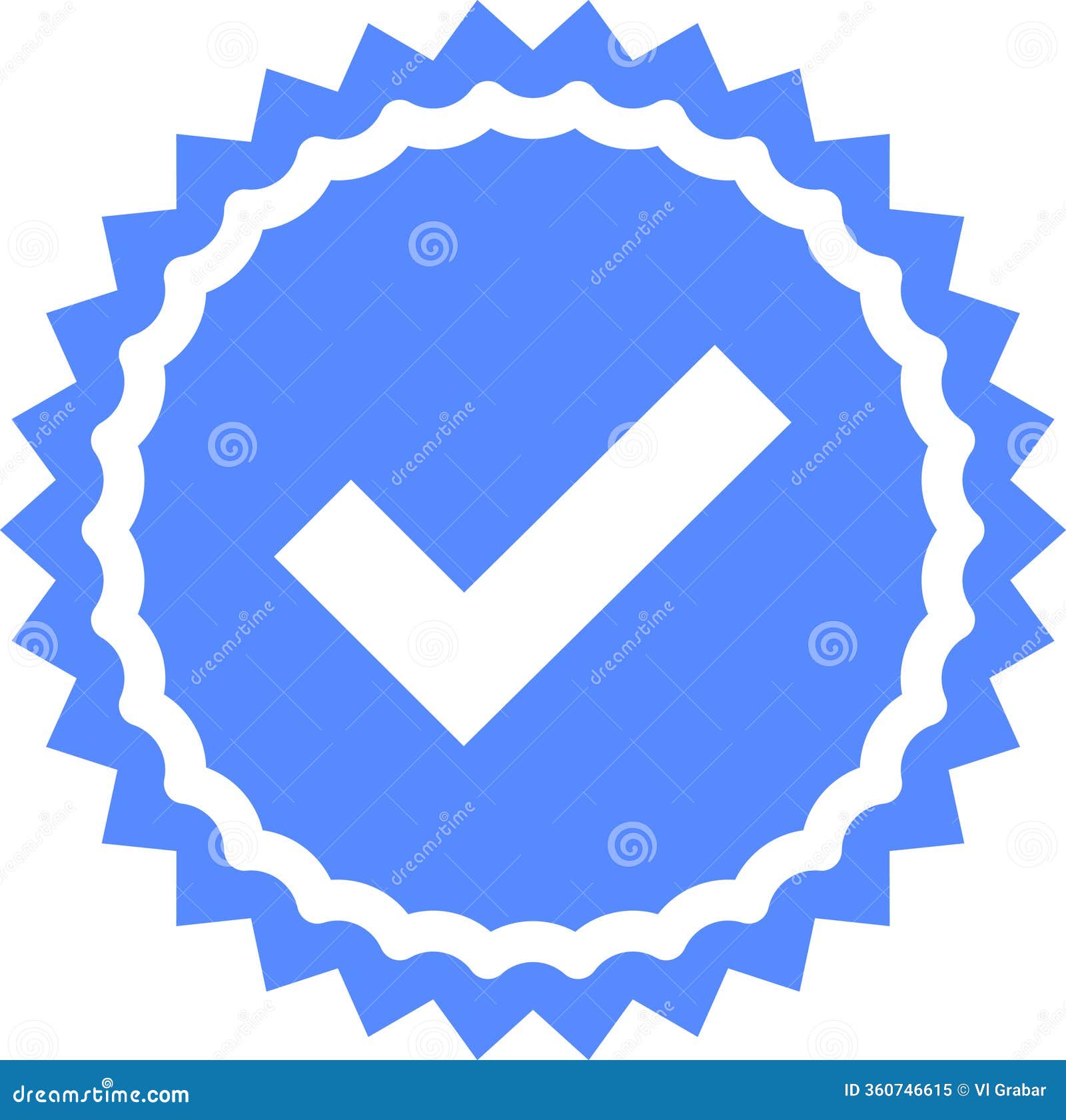 Blue Check Mark Tick Verification Icon Symbol Vector Stock Illustration ...