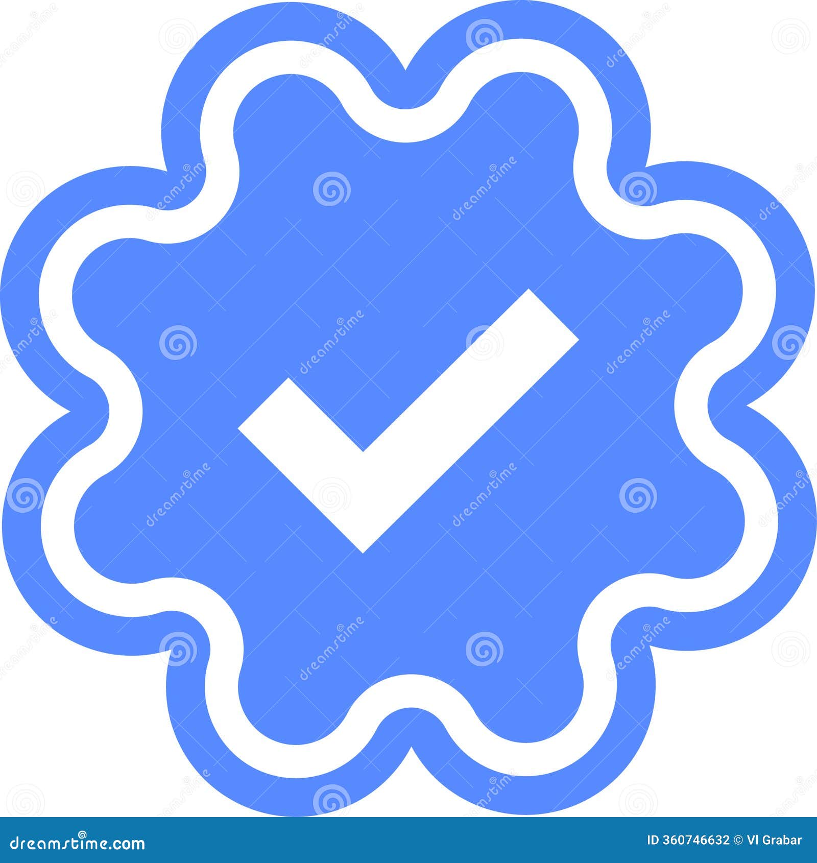 Blue Check Mark Tick Verification Icon Symbol Vector Stock Illustration ...