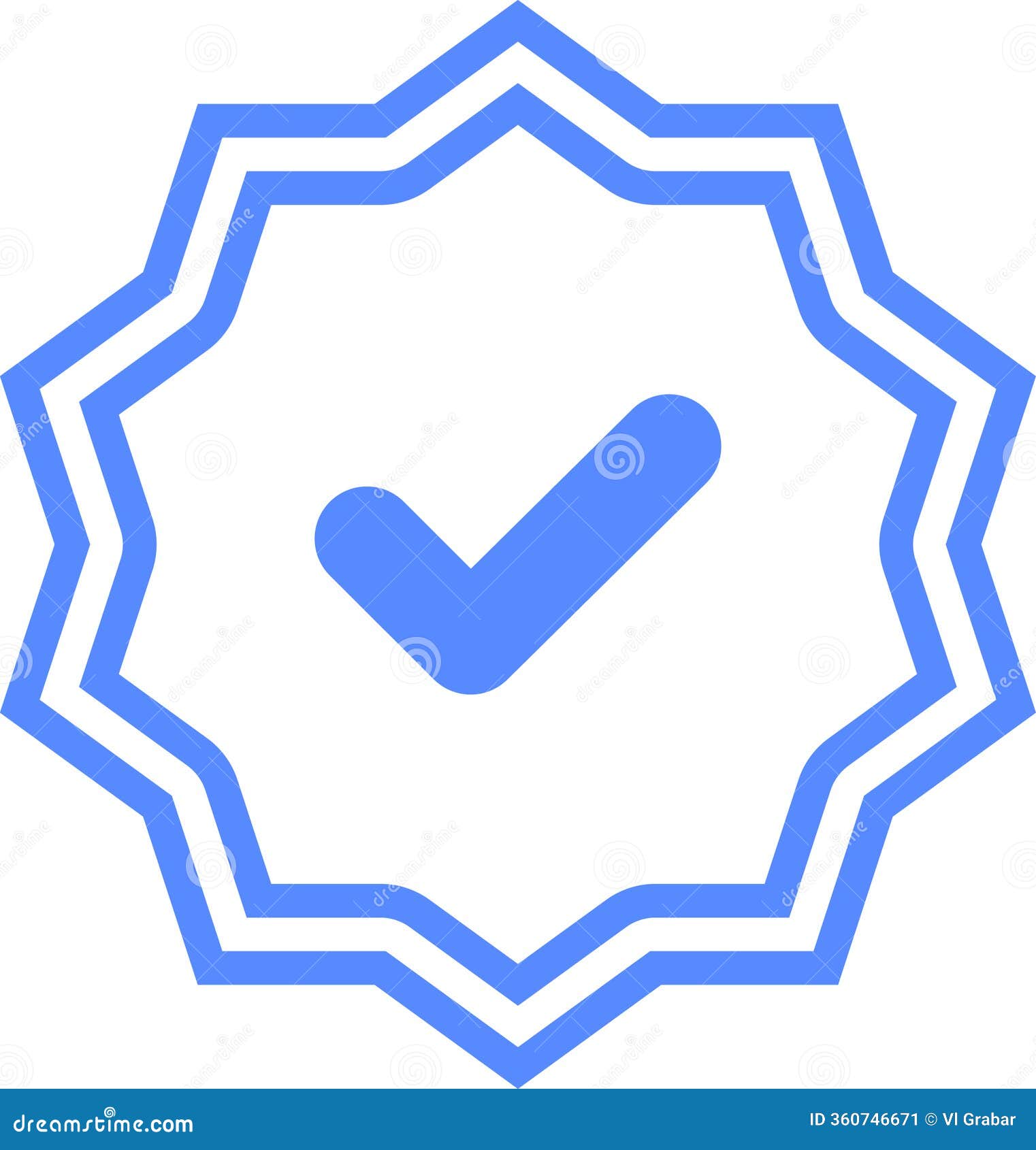 Blue Check Mark Tick Verification Icon Symbol Vector Stock Illustration ...