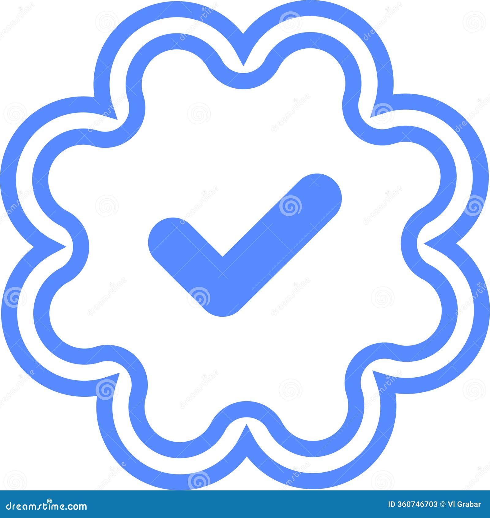 Blue Check Mark Tick Verification Icon Symbol Vector Stock Illustration ...
