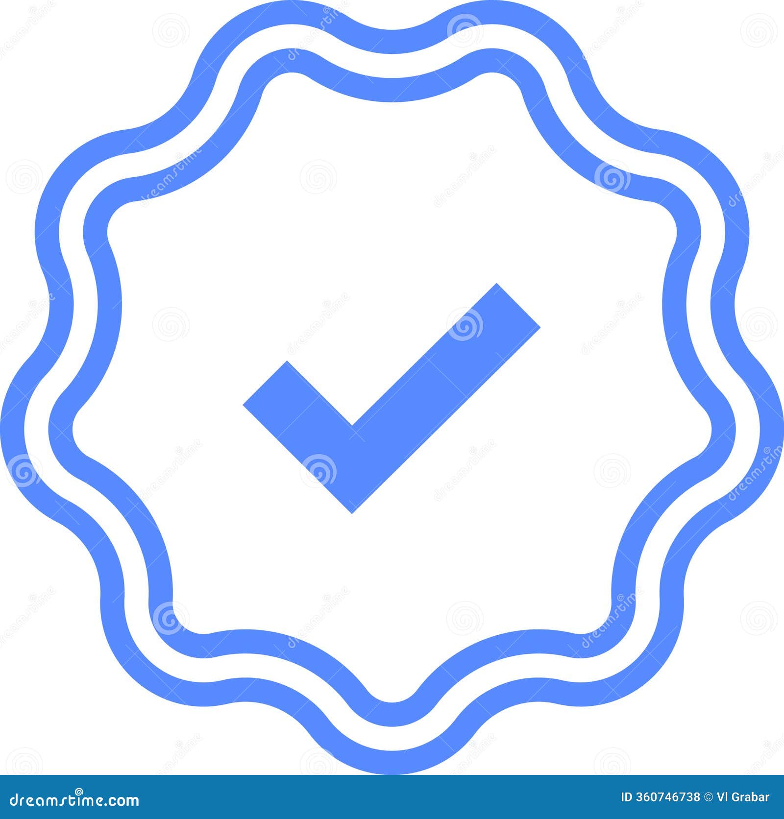 Blue Check Mark Tick Verification Icon Symbol Vector Stock Illustration ...