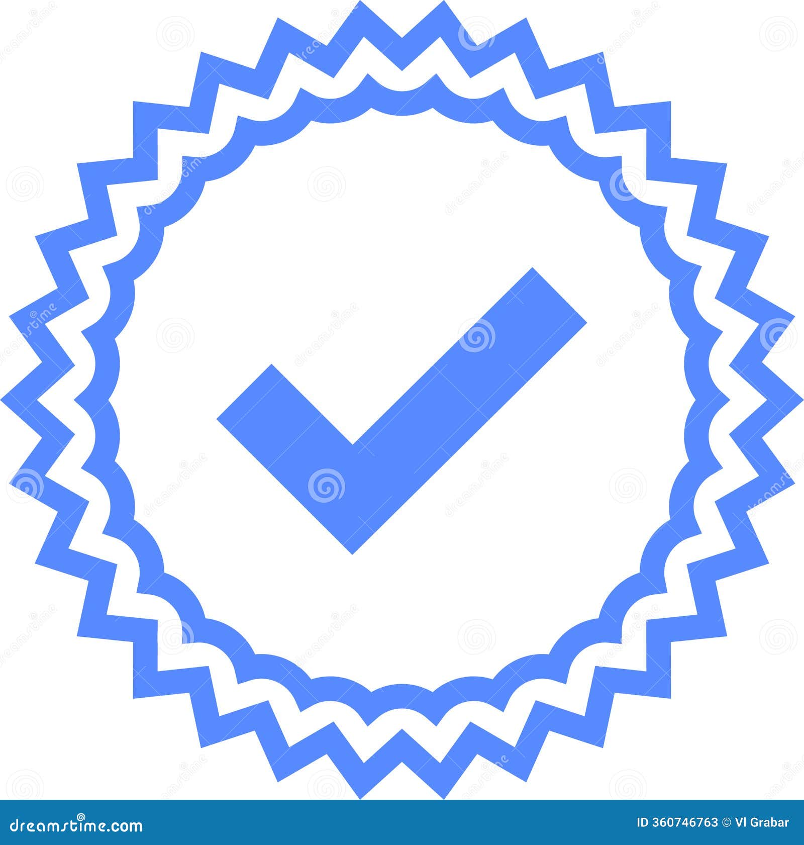 Blue Check Mark Tick Verification Icon Symbol Vector Stock Illustration ...