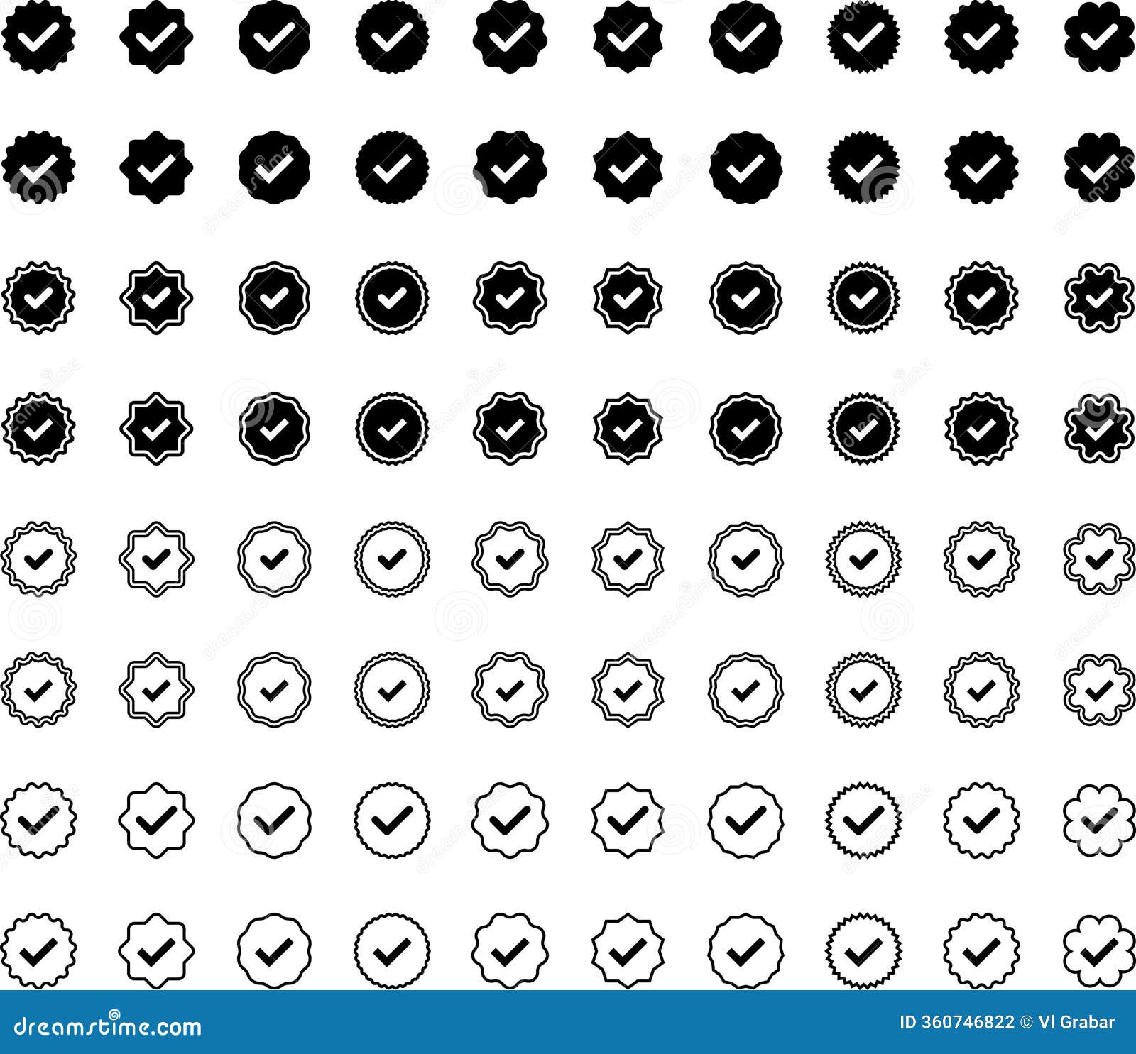 Blue Check Mark Tick Verification Icon Symbol Vector Stock Illustration ...
