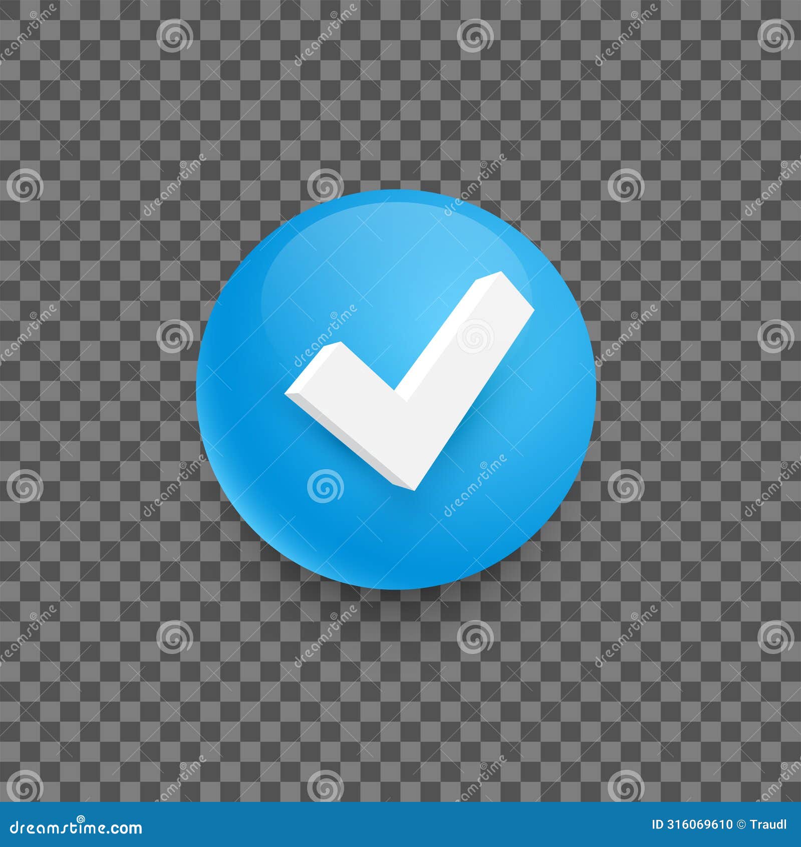 Blue Check Marks on a Transparent Background. Vector Illustration ...
