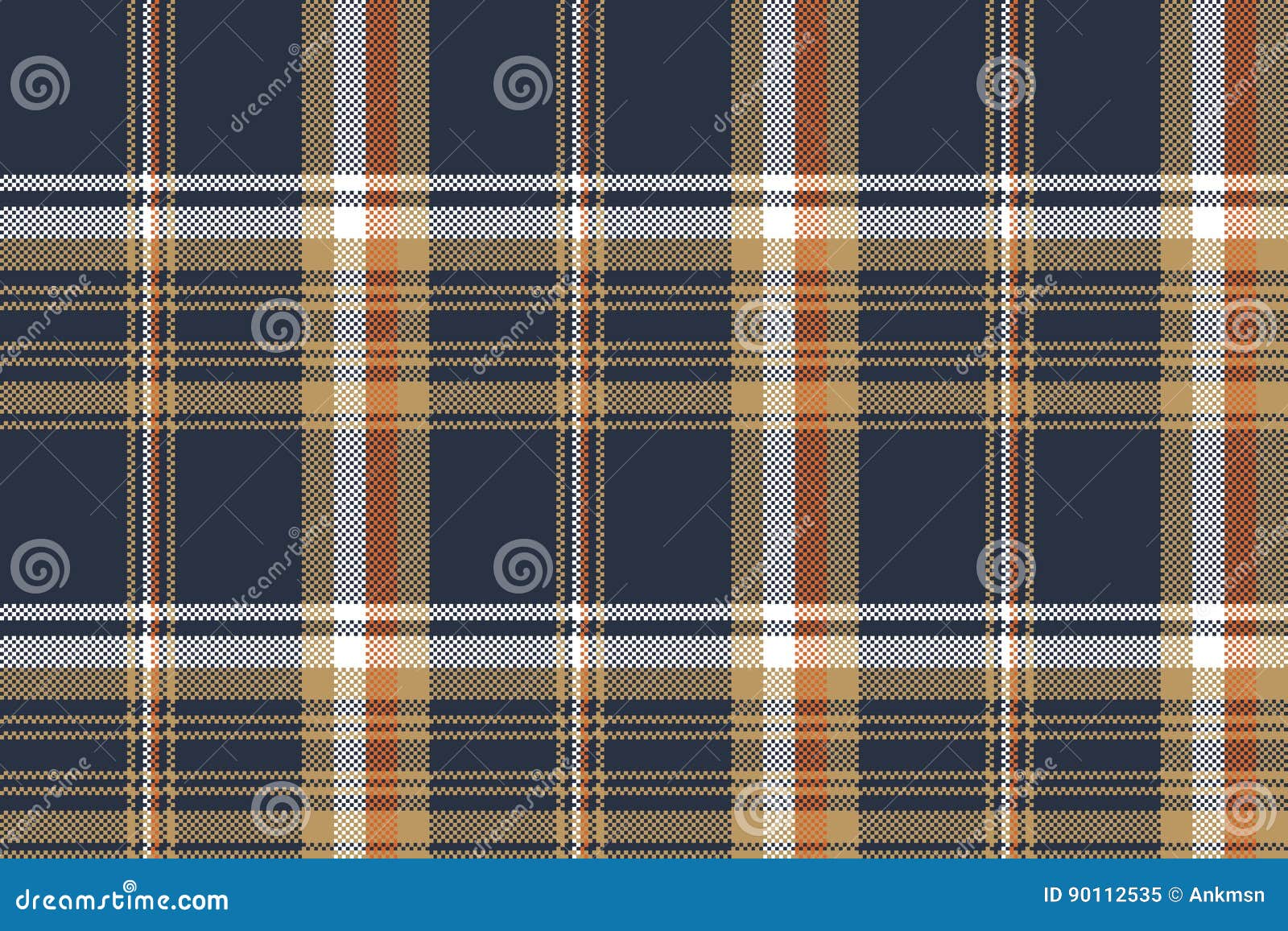 Blue Check Pixel Fabric Texture Seamless Pattern Stock Vector ...