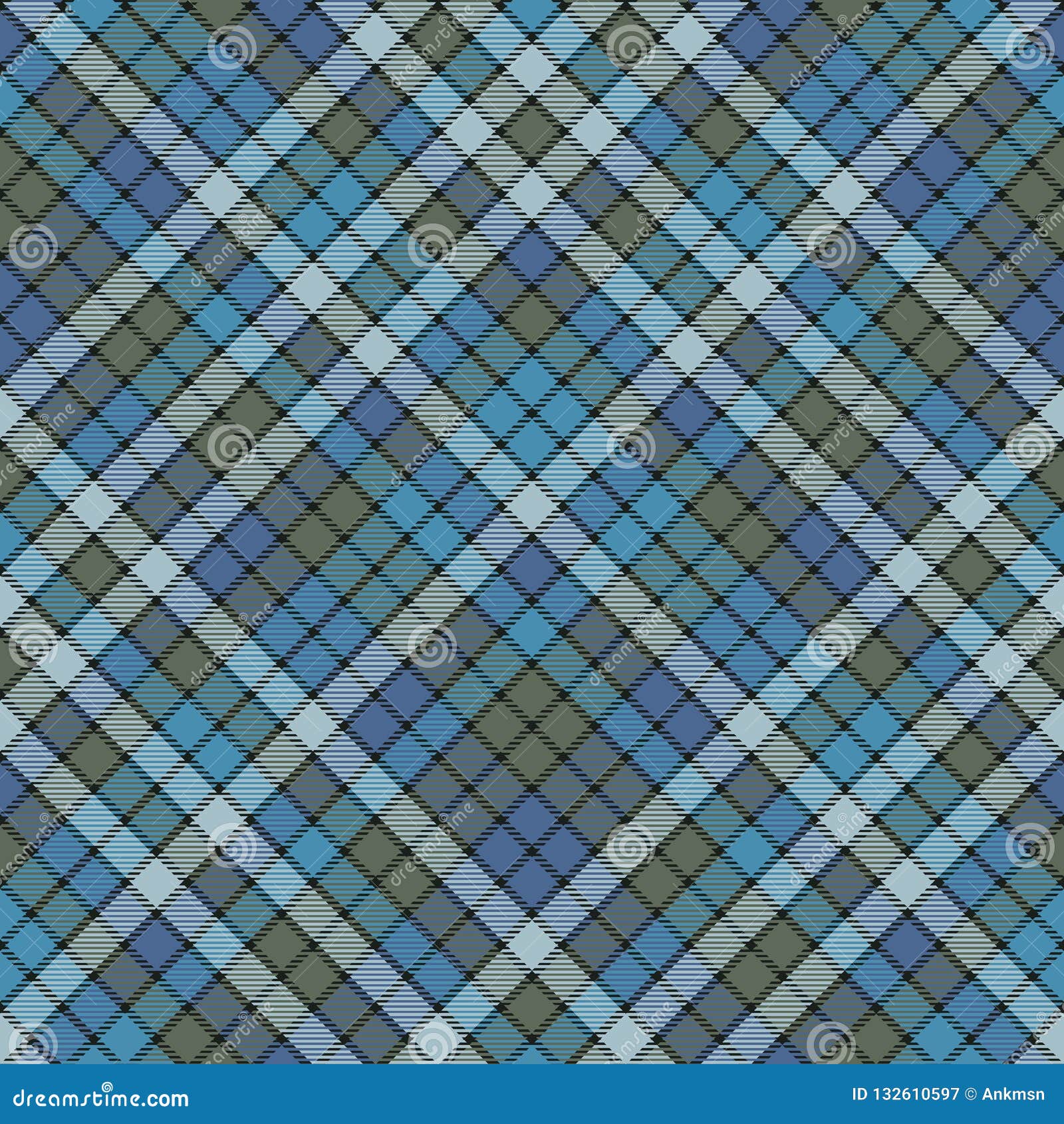Blue Check Plaid Fabric Texture Textile Seamless Pattern Stock Vector ...