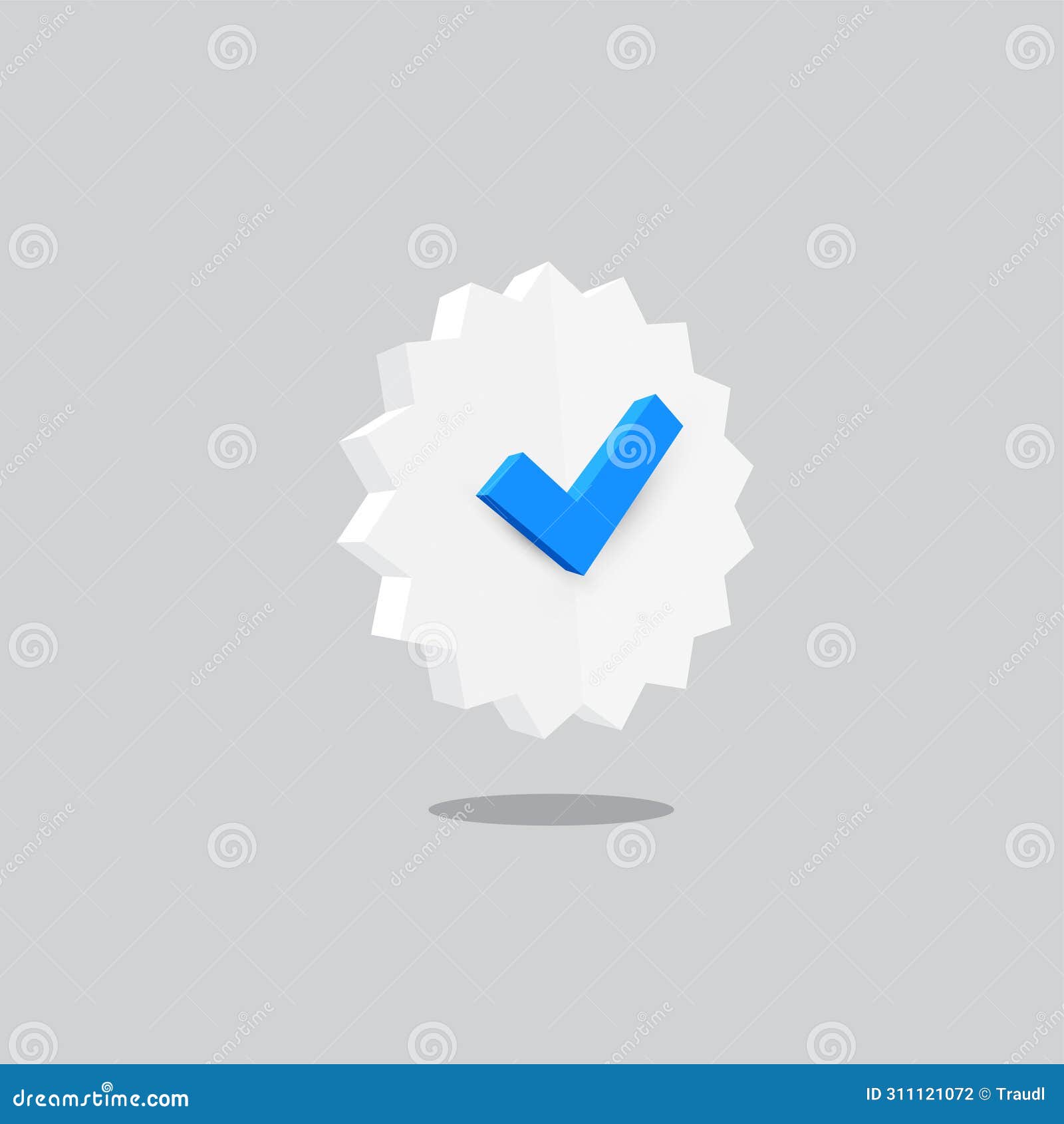 Blue Check for Profile and Account Verification. Stock Illustration ...