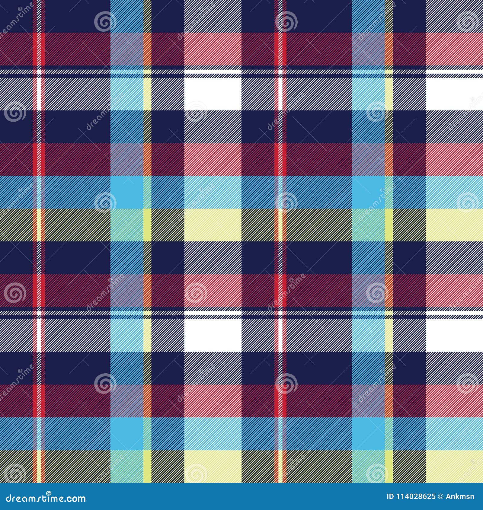 Blue Check Seamless Pattern Fabric Textile Stock Vector - Illustration ...