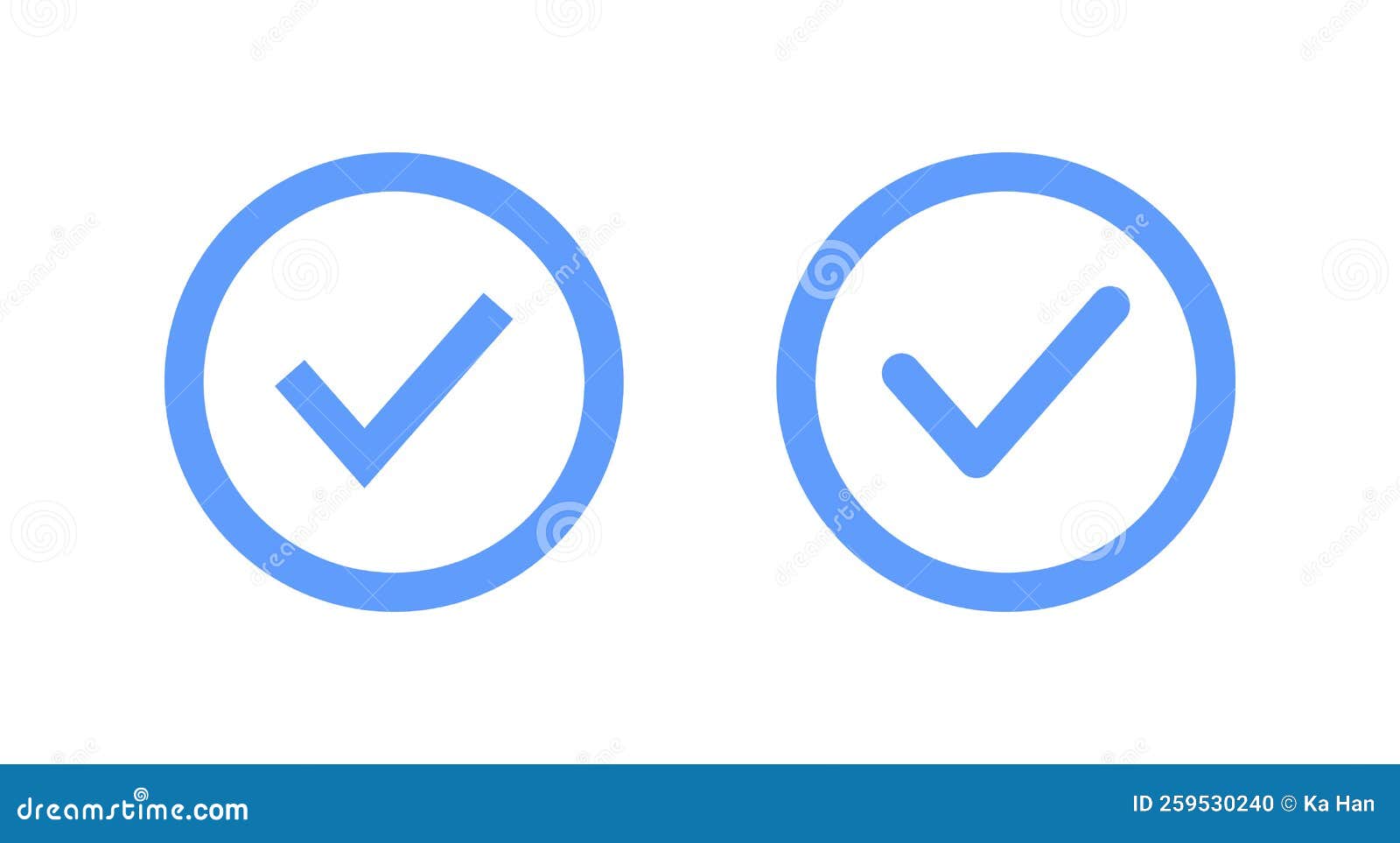 Blue Check, Verified Social Media Account Icon Vector in Line Style ...