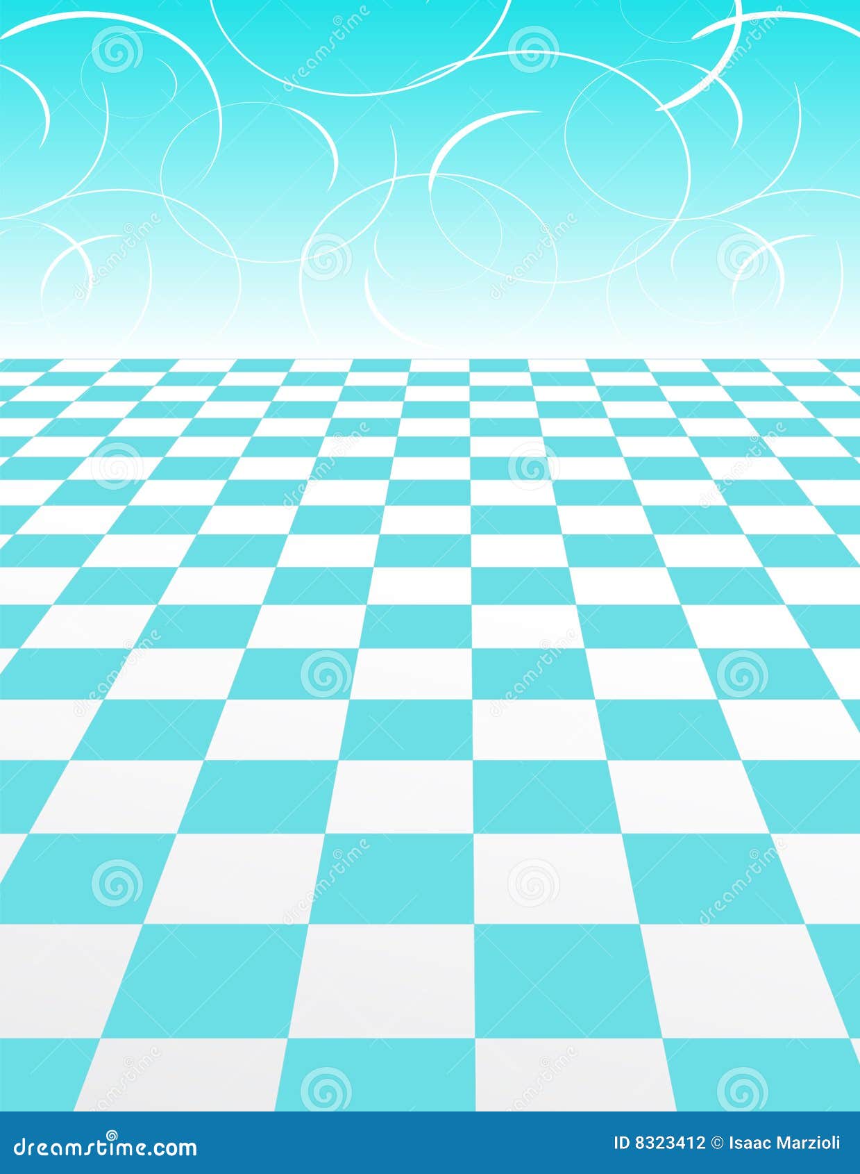 Blue Checker Pattern with Abstract Swirl Backgroun Stock Vector ...