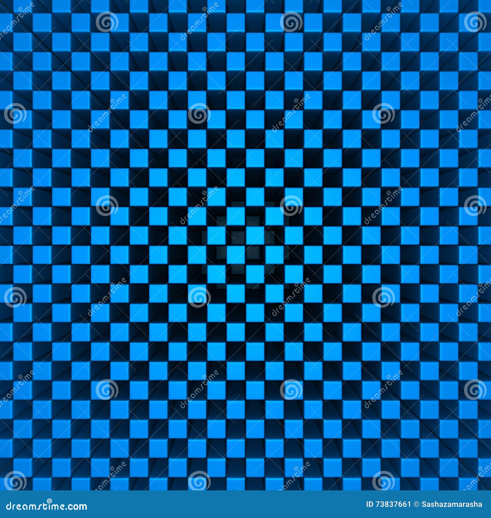 Blue Checker Pattern Cubes Background Stock Illustration - Illustration ...
