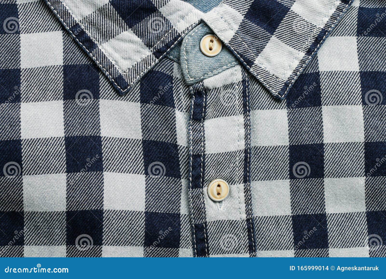 Blue checkered shirt stock photo. Image of cotton, style - 165999014
