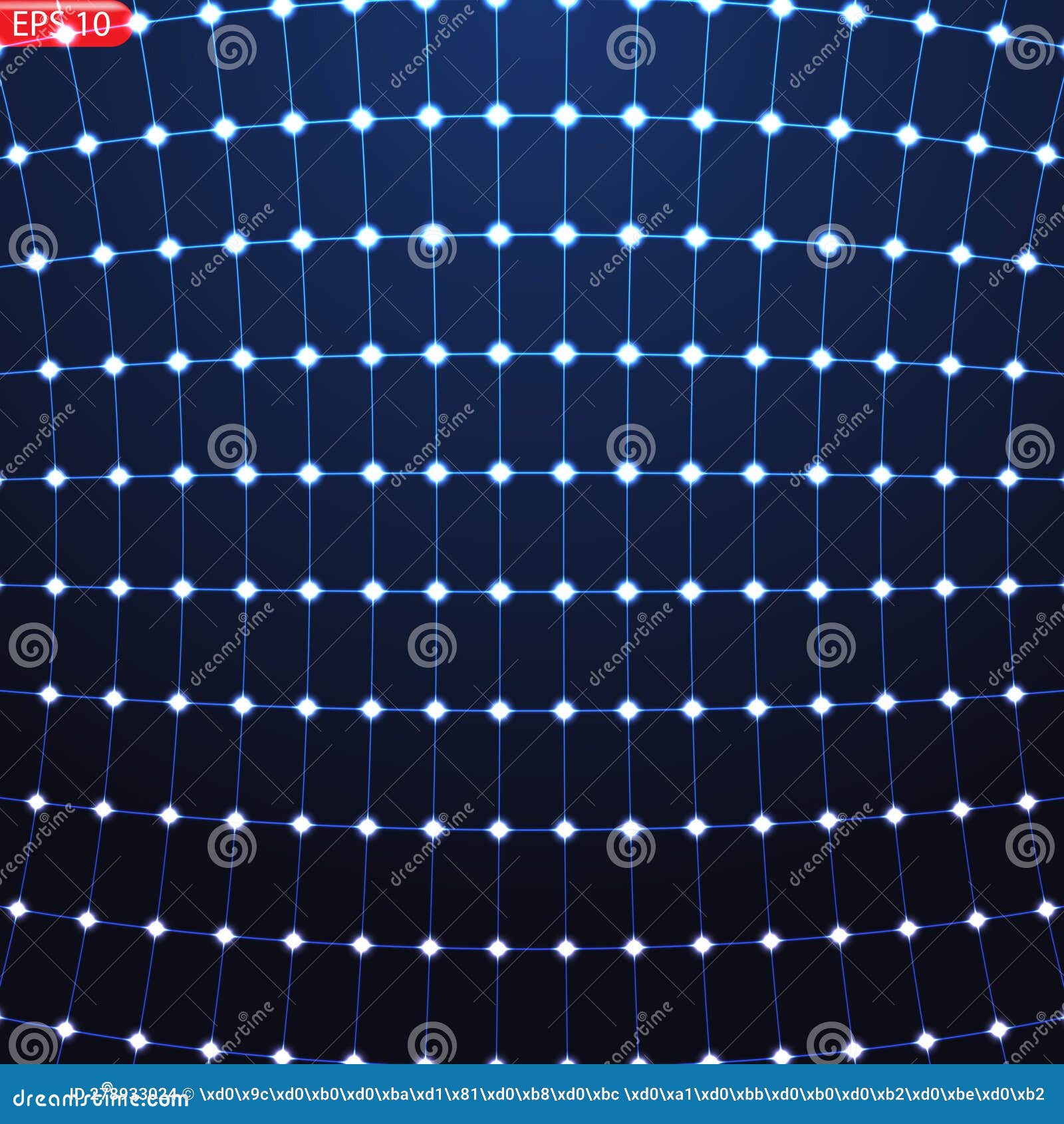 Blue Checkered Vector Background. Glowing Nodes. Stock Vector ...