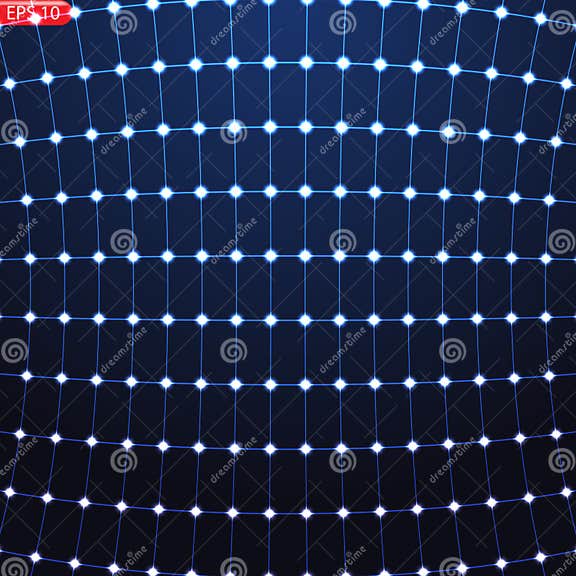 Blue Checkered Vector Background. Glowing Nodes. Stock Vector ...