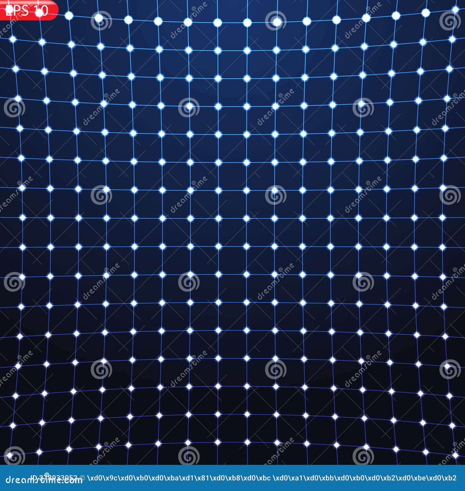 Blue Checkered Vector Background. Glowing Nodes. Stock Vector ...