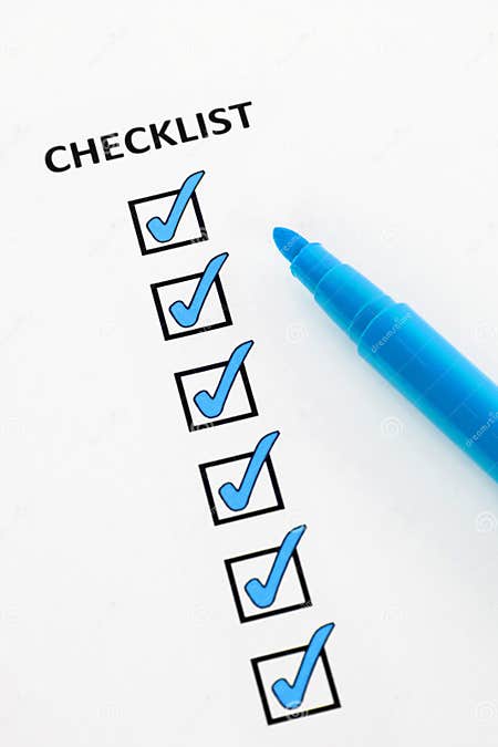 Blue checklist stock photo. Image of boxes, targets, successful - 9733810
