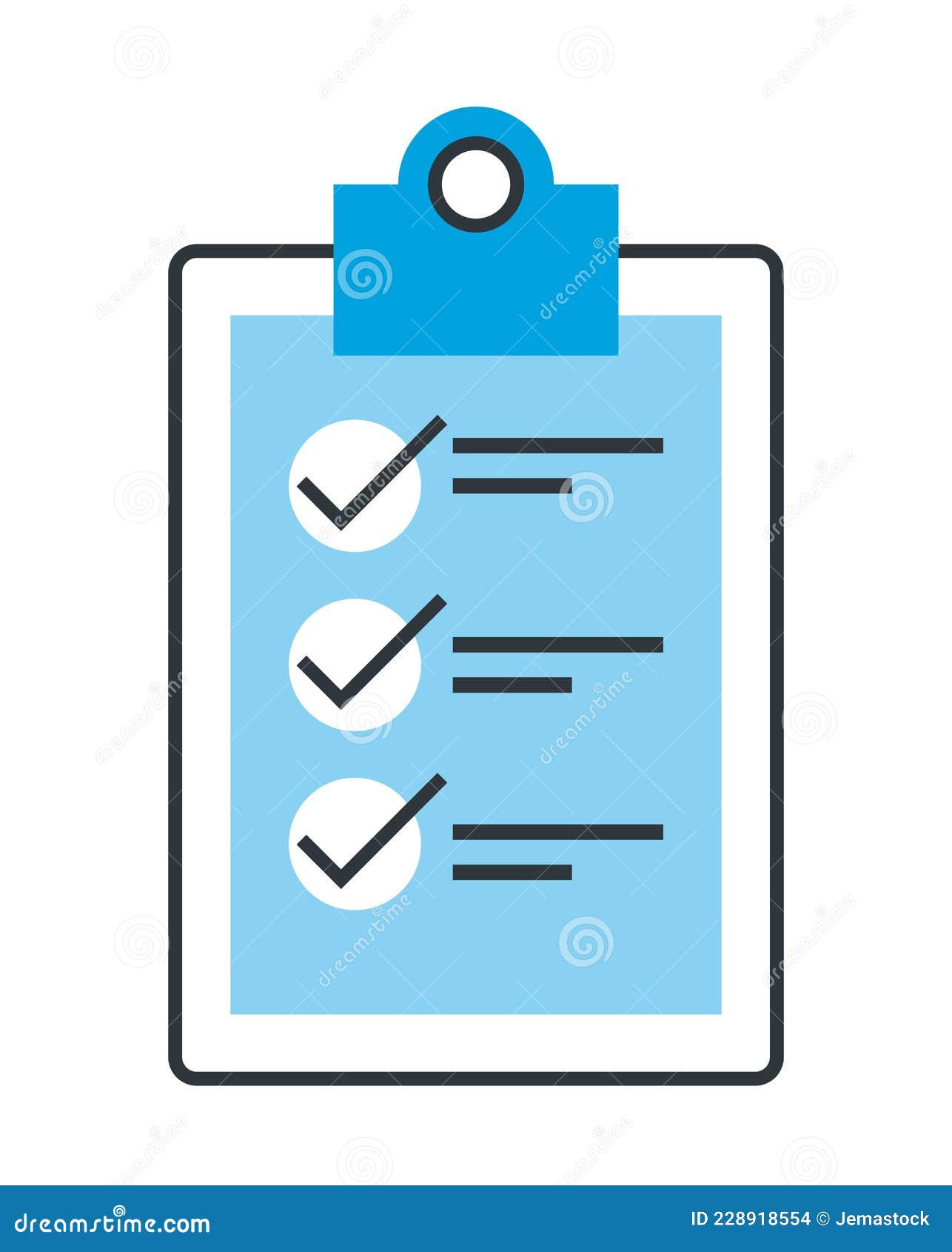 Blue checklist icon stock vector. Illustration of business - 228918554