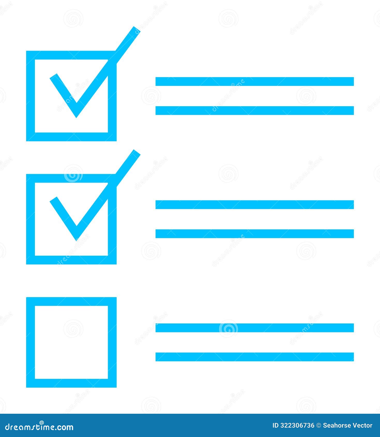 Blue Checklists Vector Illustration. Editable Todo Lists Vector ...