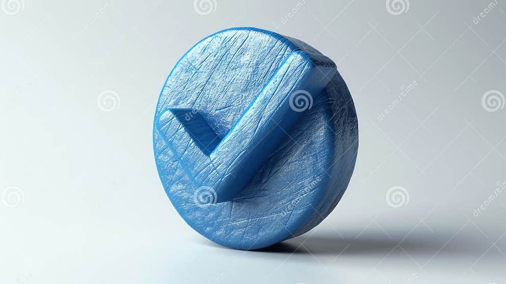 Blue Checkmark Centered on a Circular Disk, White Backdrop. Blue Voting ...