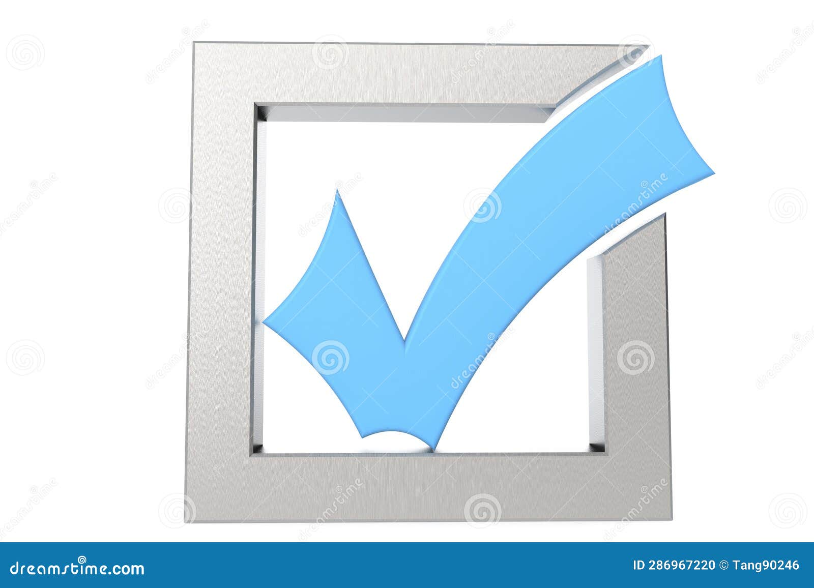 Blue Checkmark with Metal Flange Stock Illustration - Illustration of ...