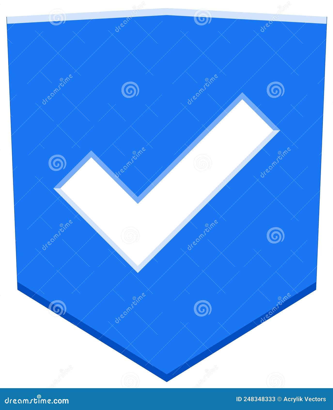 Blue Checkmark on Shield Crest Vector Illustration Icon Stock Vector ...