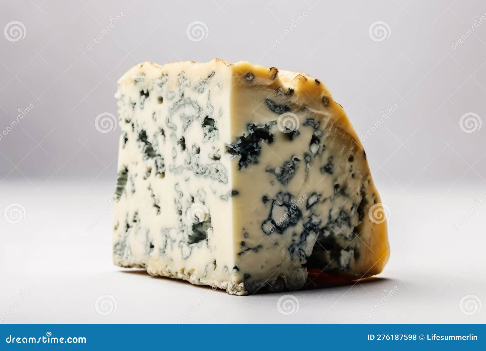Blue Cheese, Dor Blue or Roquefort Mold Cheese Slice on Cutting Board ...