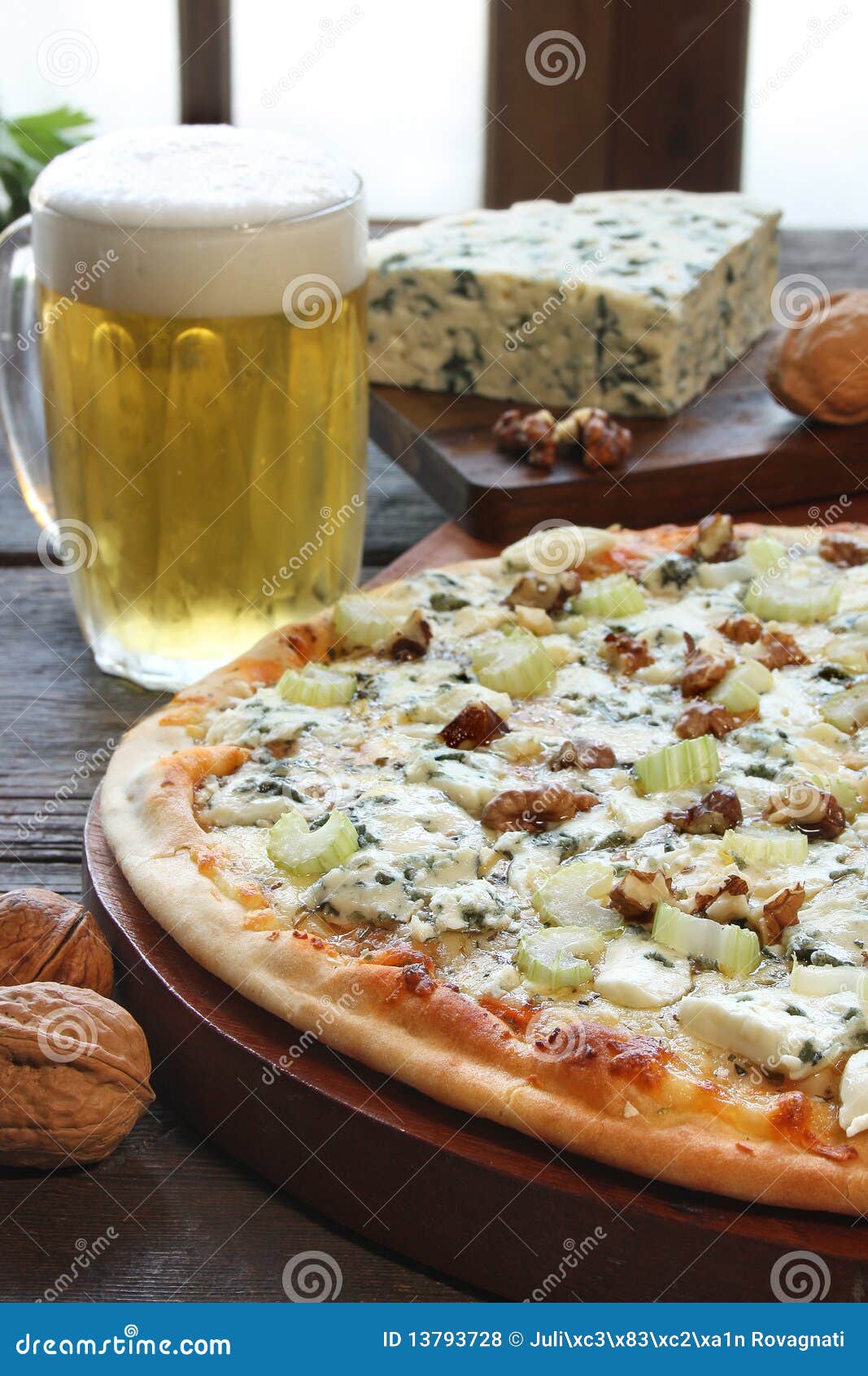 Blue cheese pizza stock photo. Image of italian, cheese - 13793728