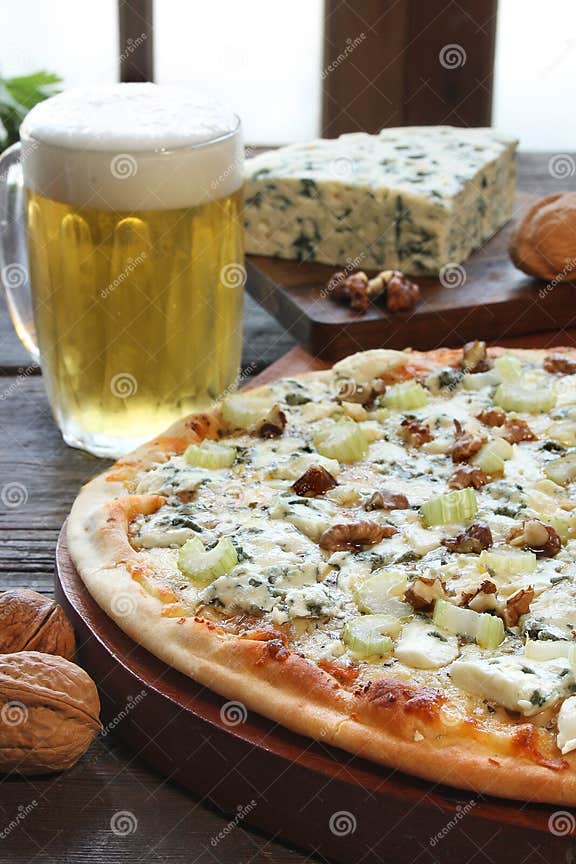 Blue cheese pizza stock photo. Image of italian, cheese - 13793728