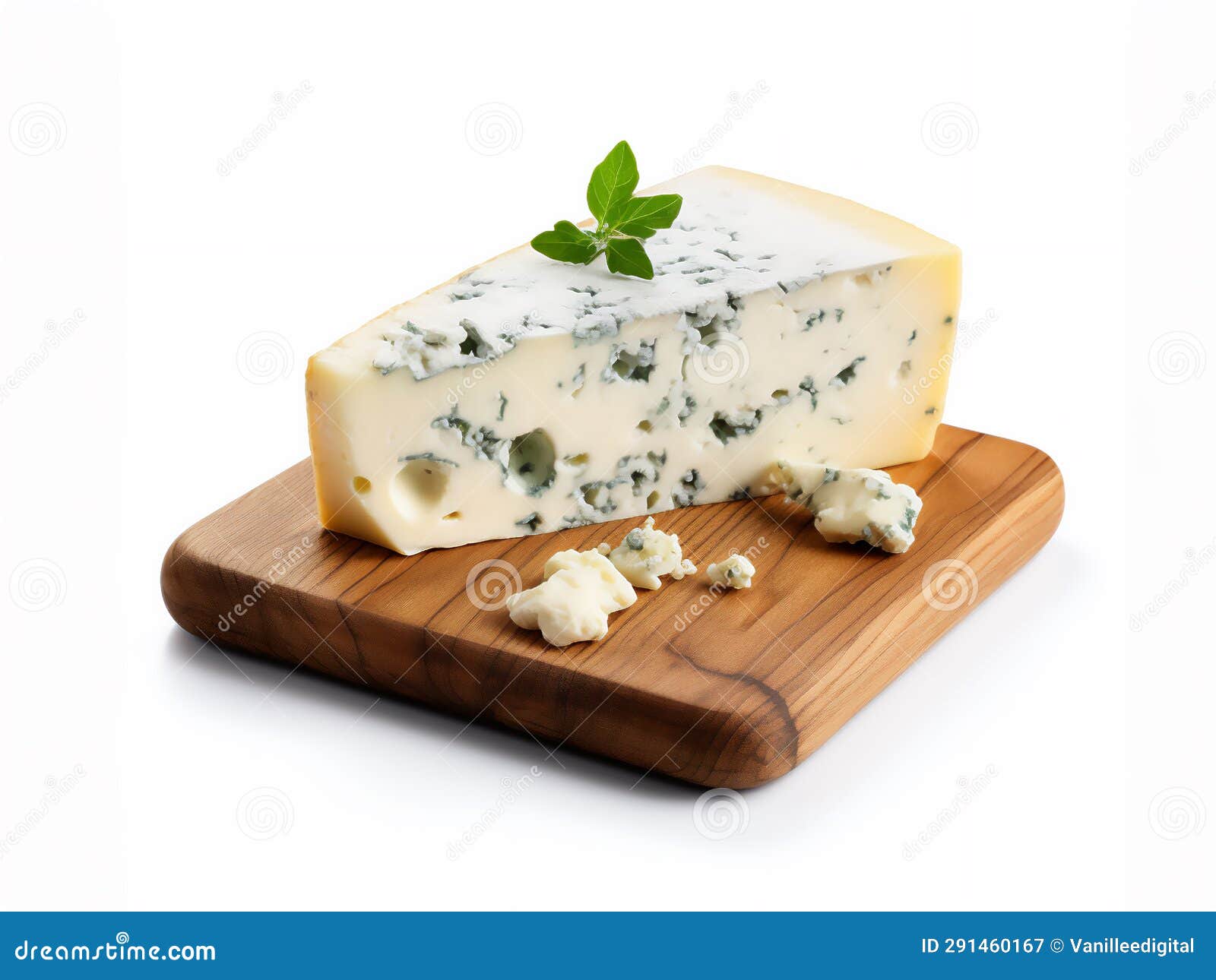 Blue Cheese Sticker Design On Mockup Wrapper. Vector Label With Outline ...