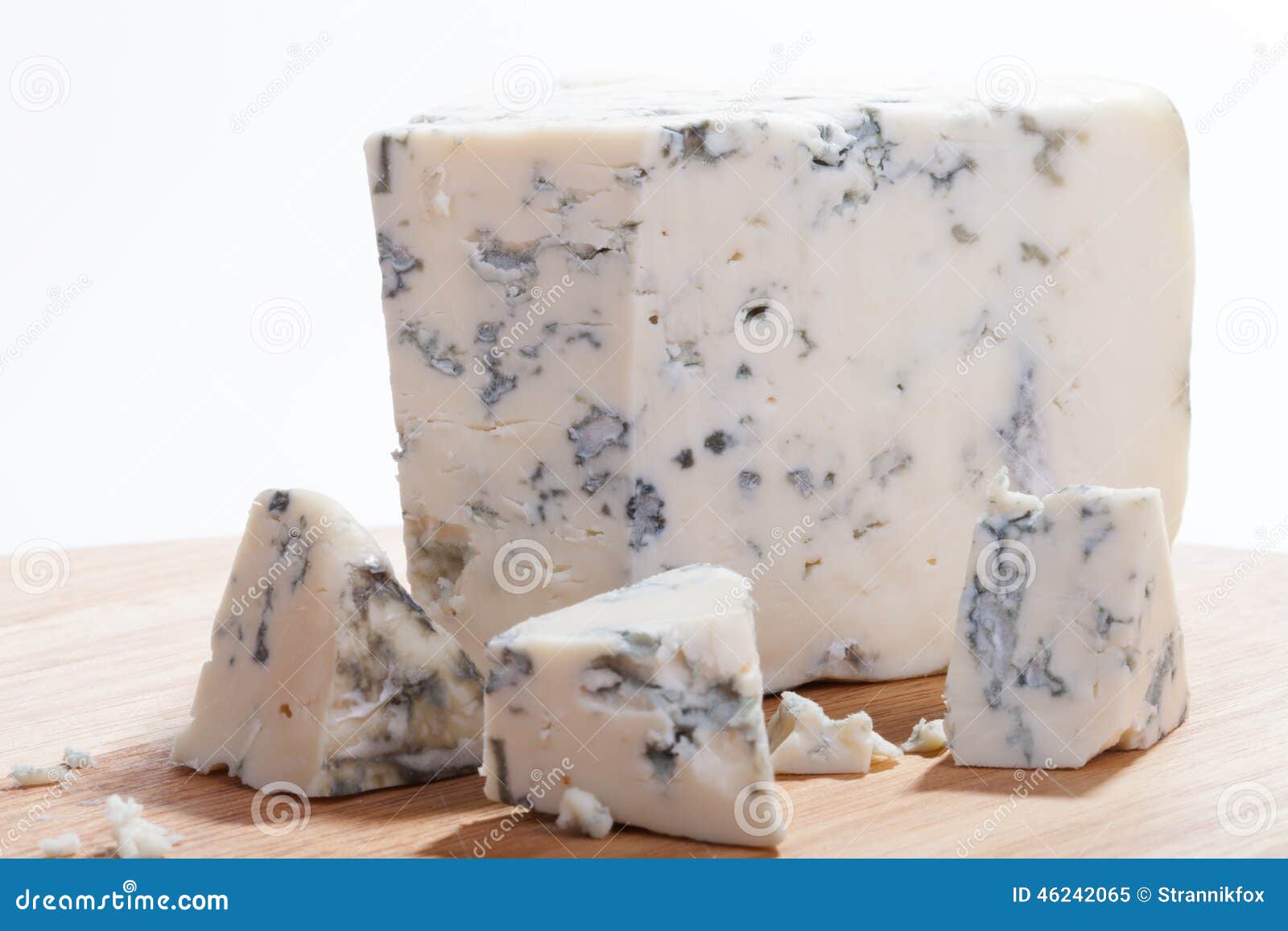 Blue Cheese with Slices on Wooden Board. Shallow Depth of Field Stock ...