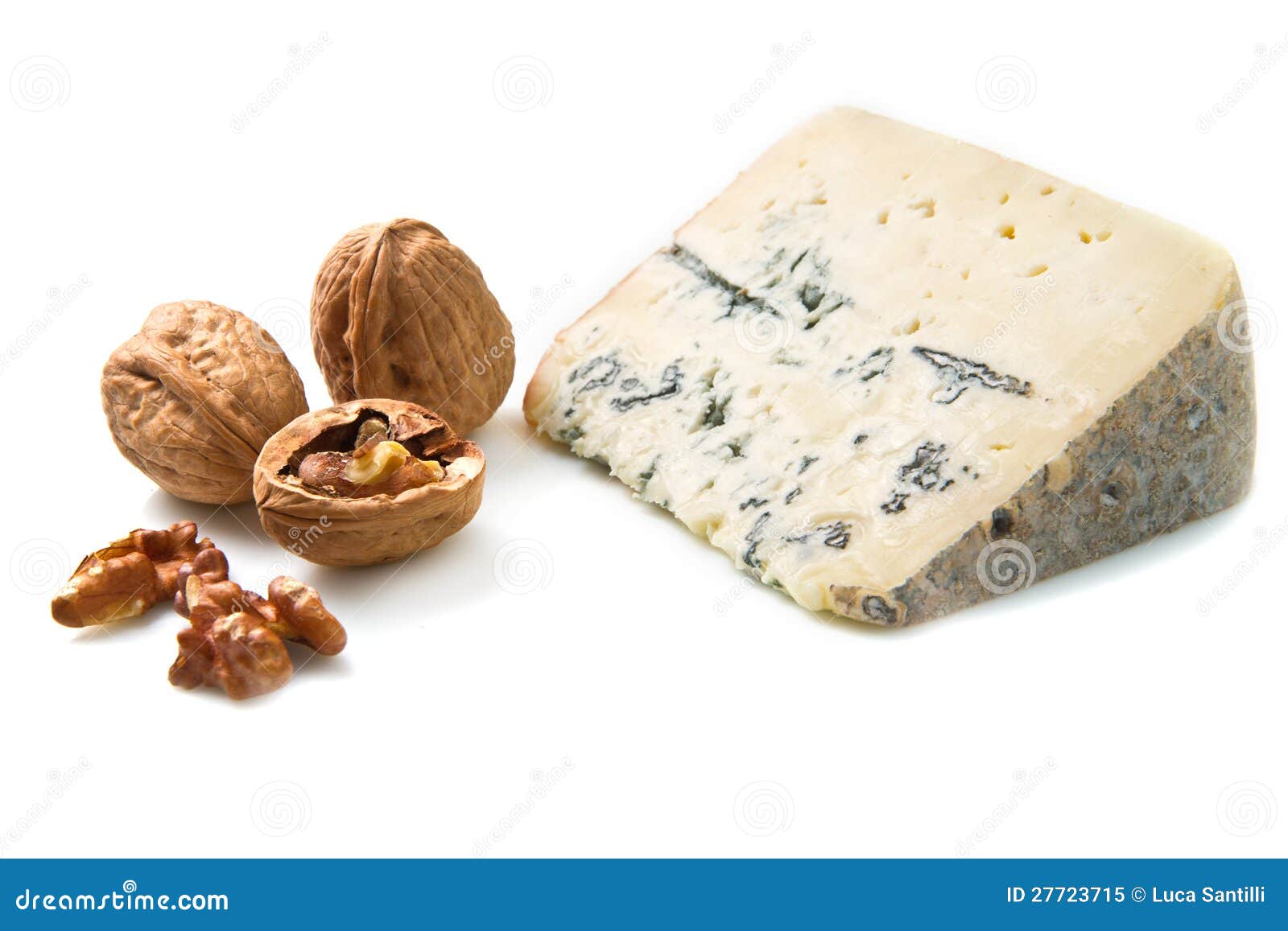 Blue cheese with walnut stock image. Image of roquefort - 27723715