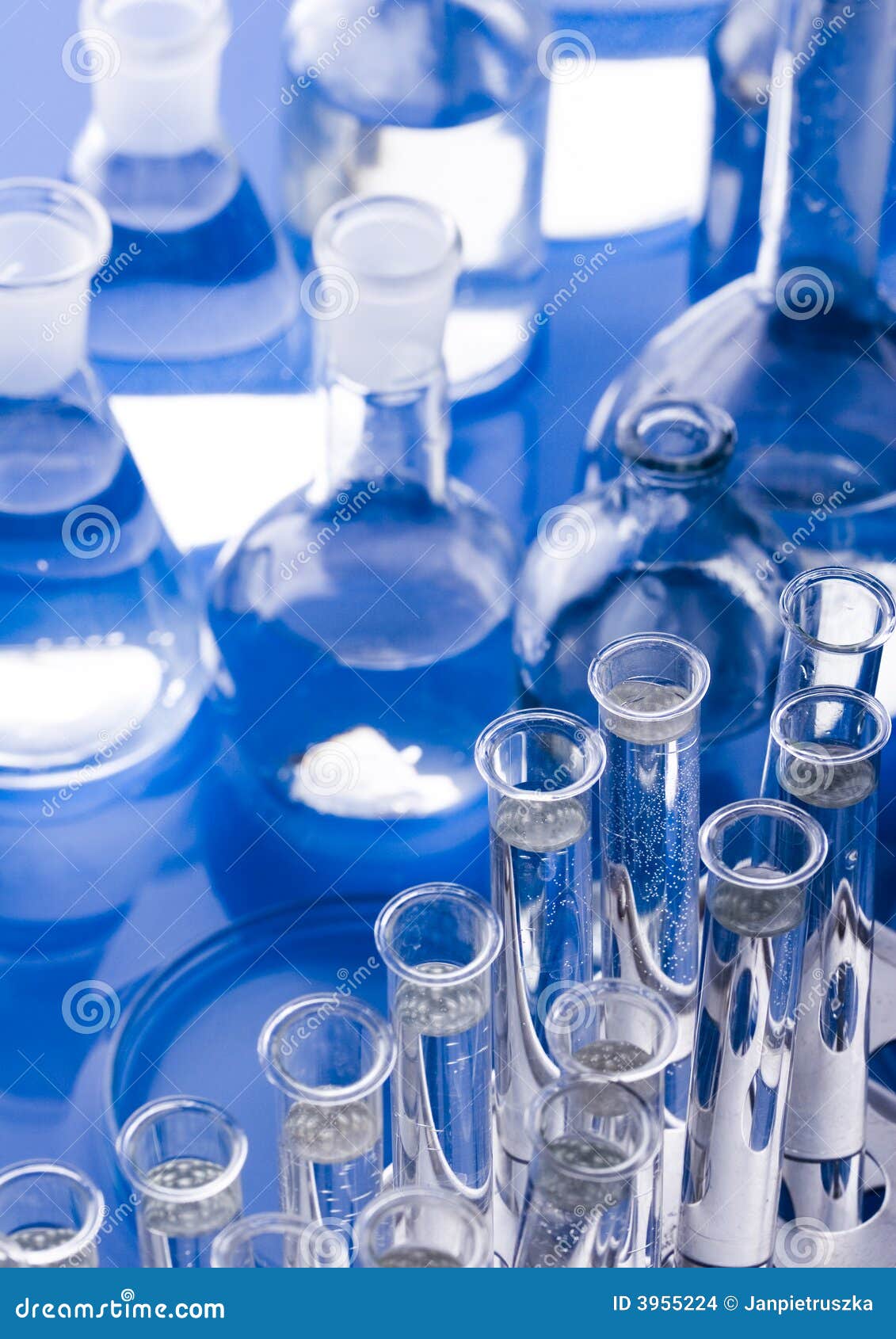 Blue chemistry vials stock photo. Image of research, acid - 3955224