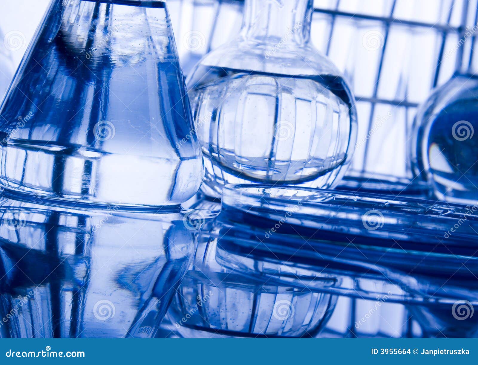 Blue chemistry vials stock photo. Image of research, industry - 3955664