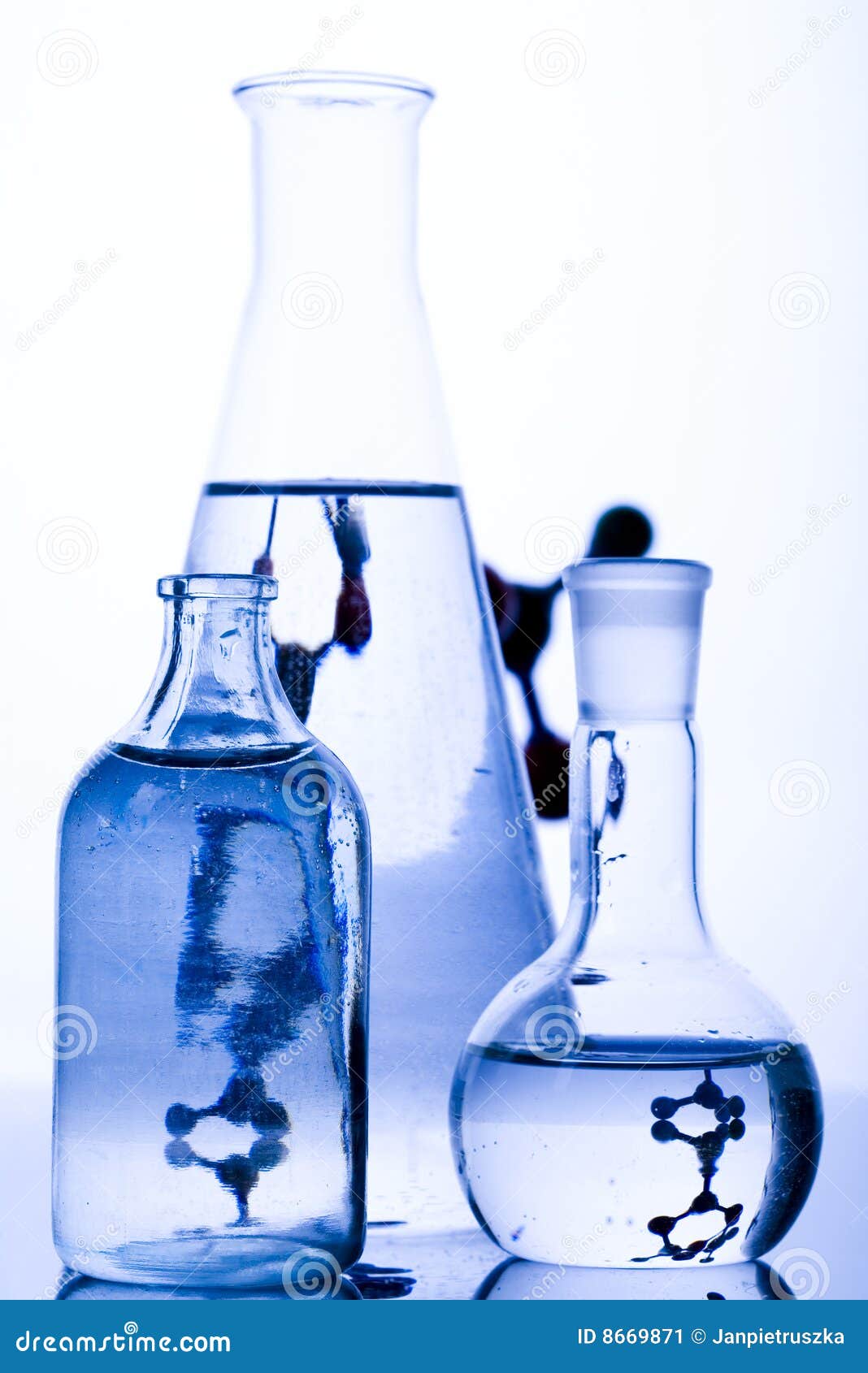 Blue chemistry vials stock image. Image of equipment, holder - 8669871