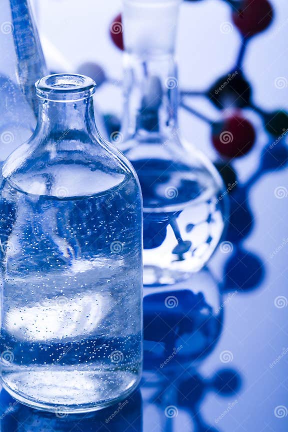 Blue chemistry vials stock photo. Image of pharmacy, chemical - 8670200