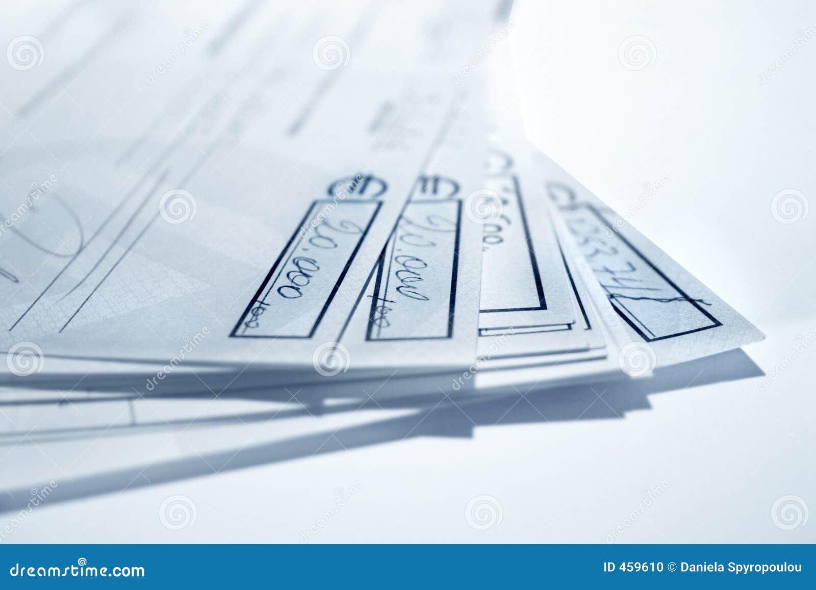 Blue cheques stock photo. Image of cash, deposit, closeup - 459610