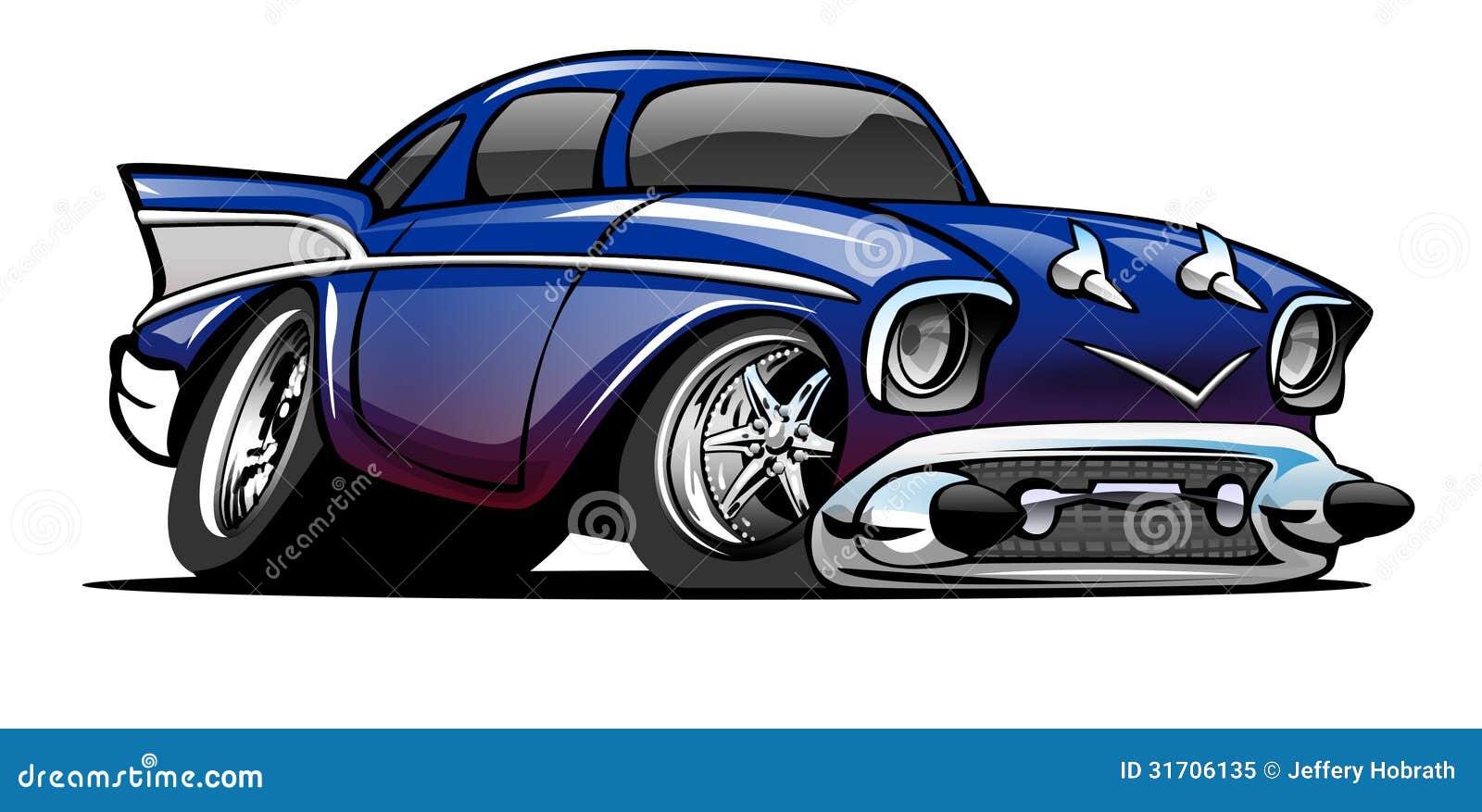 Classic American Hot Rod Cartoon Illustration Stock Illustration ...