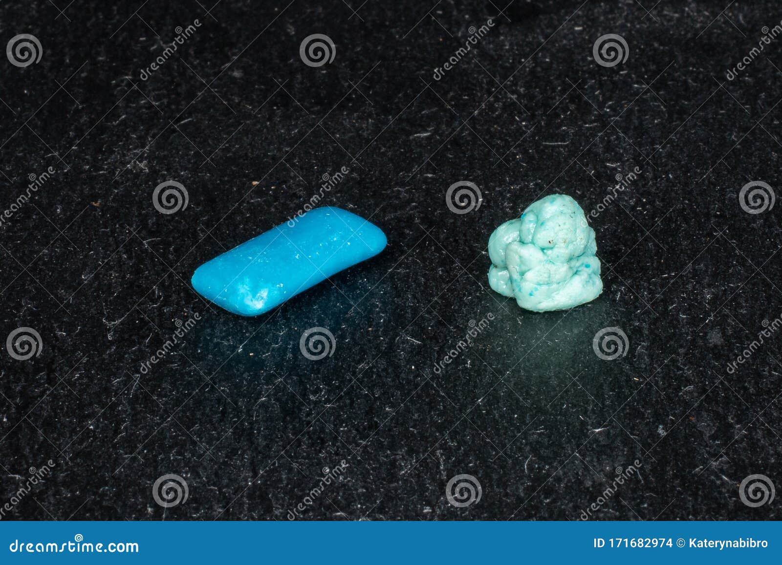 Blue Chewing Gum on Grey Stone Stock Photo - Image of covered, close ...