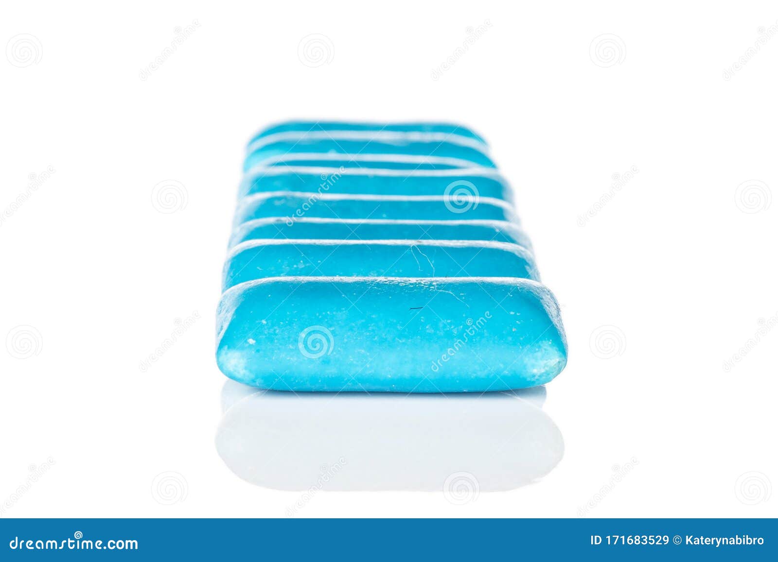 Blue Chewing Gum Isolated on White Stock Image - Image of freshness ...