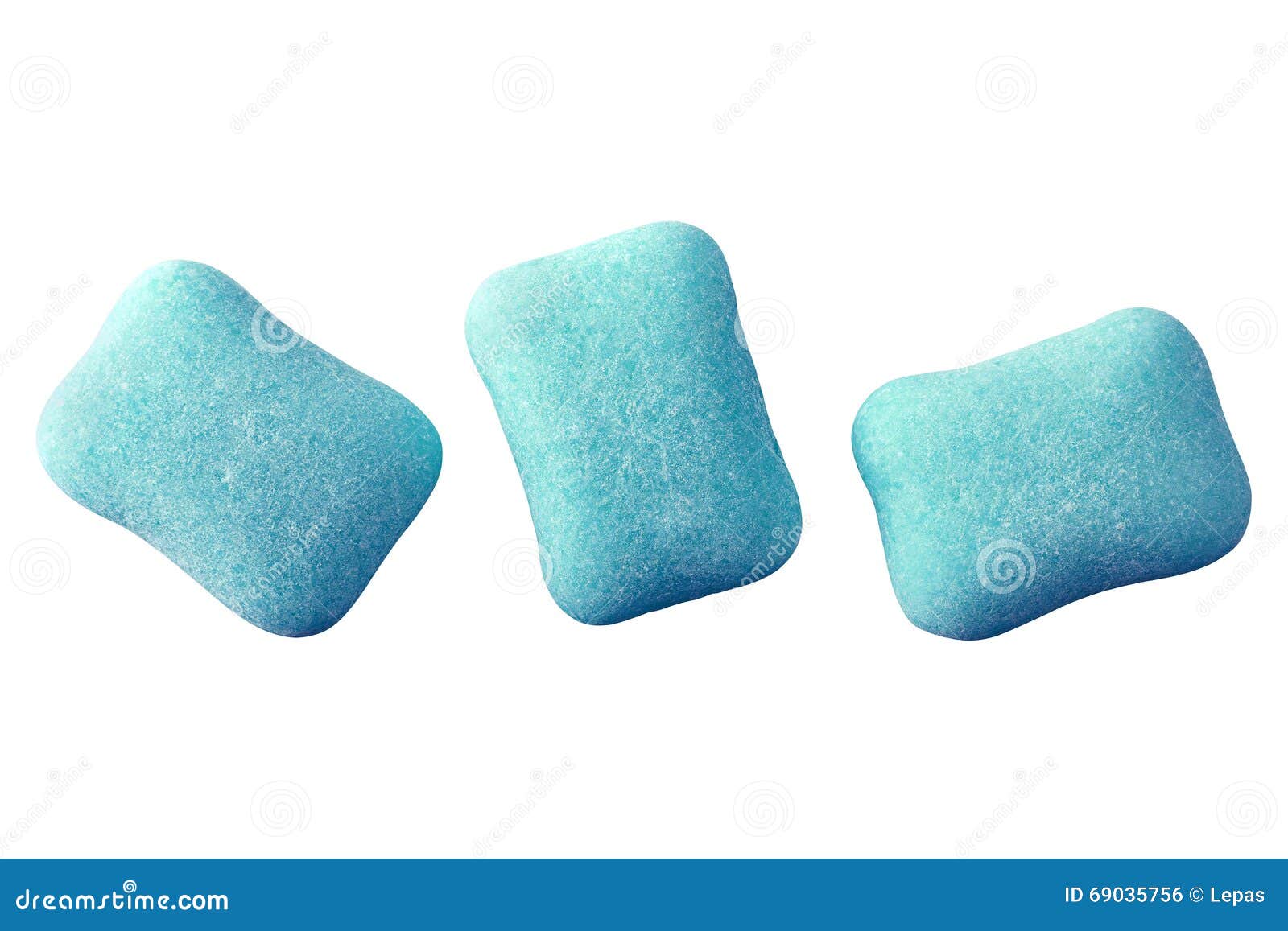 Blue Chewing Gum Piece on White Stock Photo - Image of freshness ...