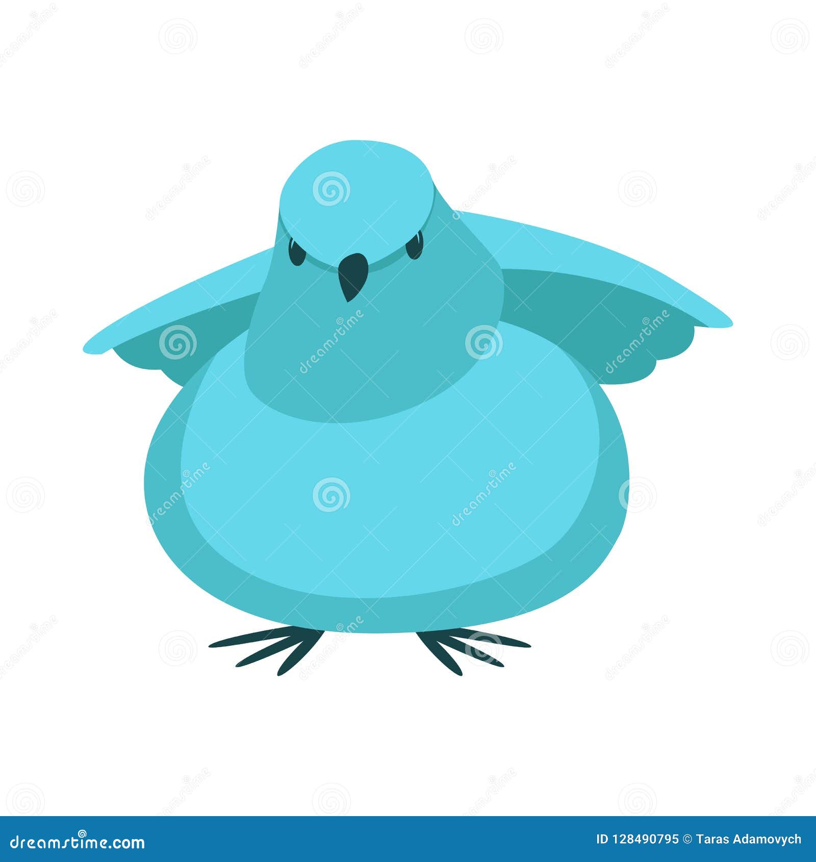 Blue Chick Cartoon Vector Illustration Flat Stock Vector - Illustration ...