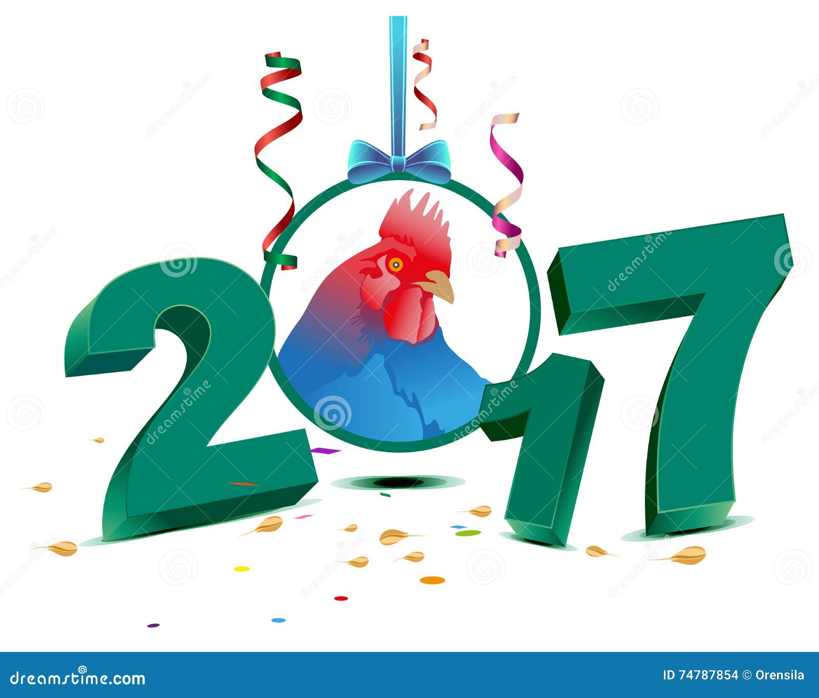 Blue chicken symbol 2017 stock vector. Illustration of decoration ...