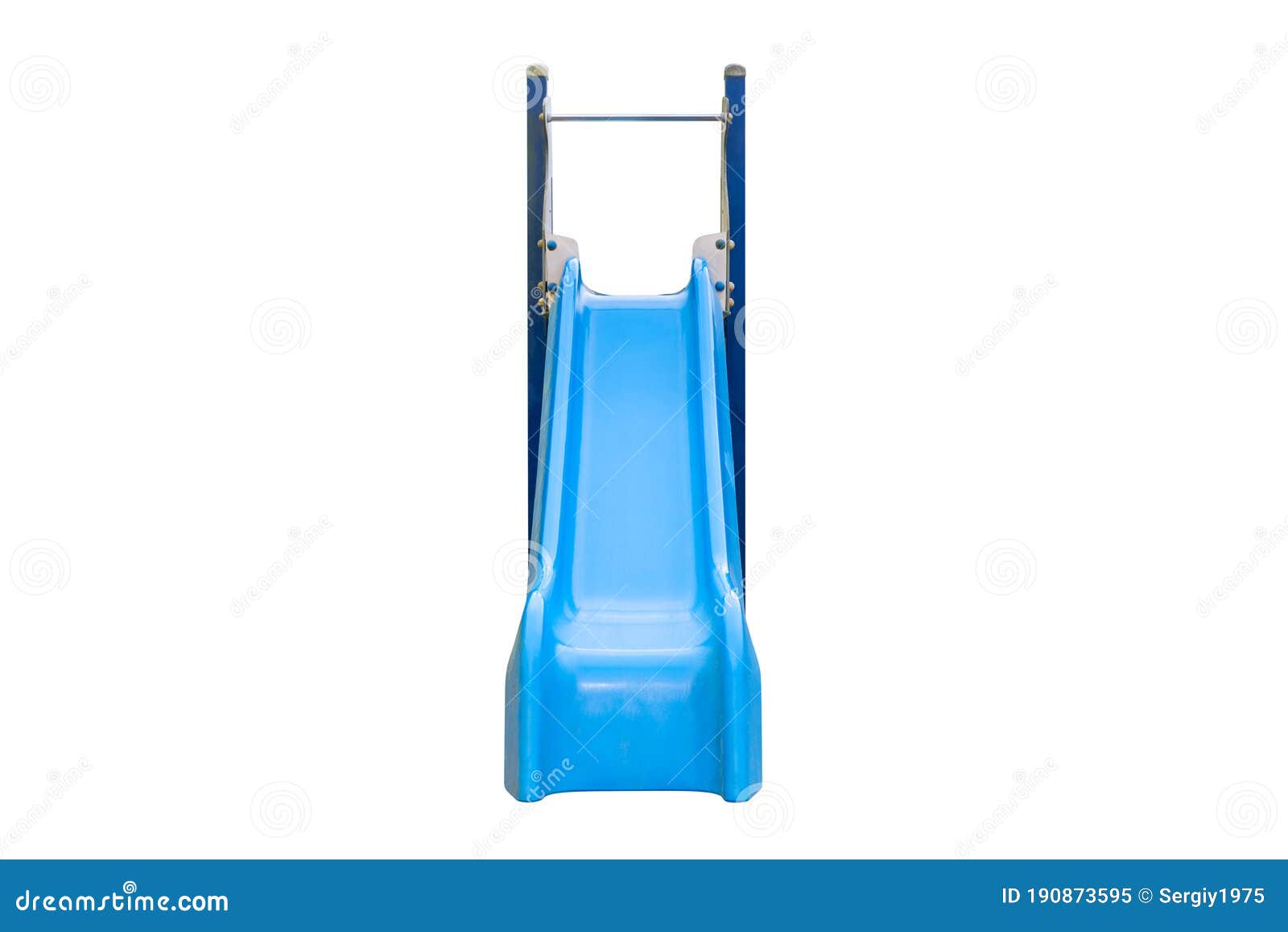 Blue Children`s Slide Isolated on White Background Stock Image - Image ...