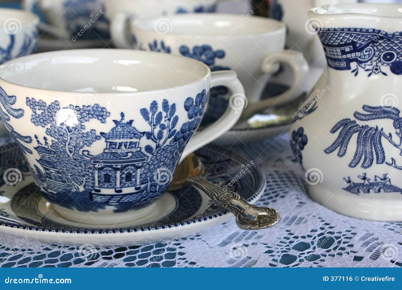 Blue China Tea Set stock photo. Image of beverage, fragile - 377116