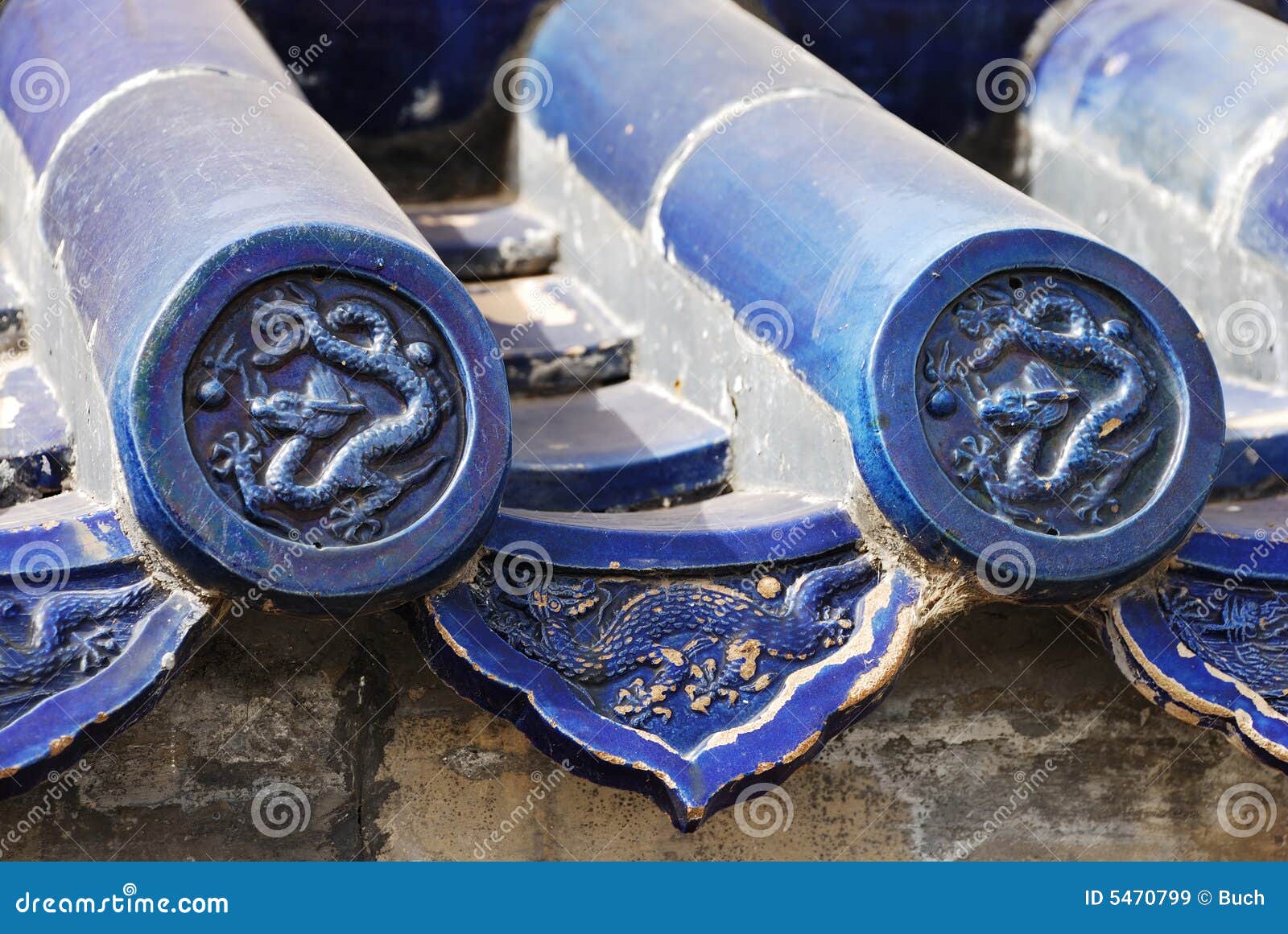 Blue Chinese Roof Tiles stock image. Image of historic - 5470799