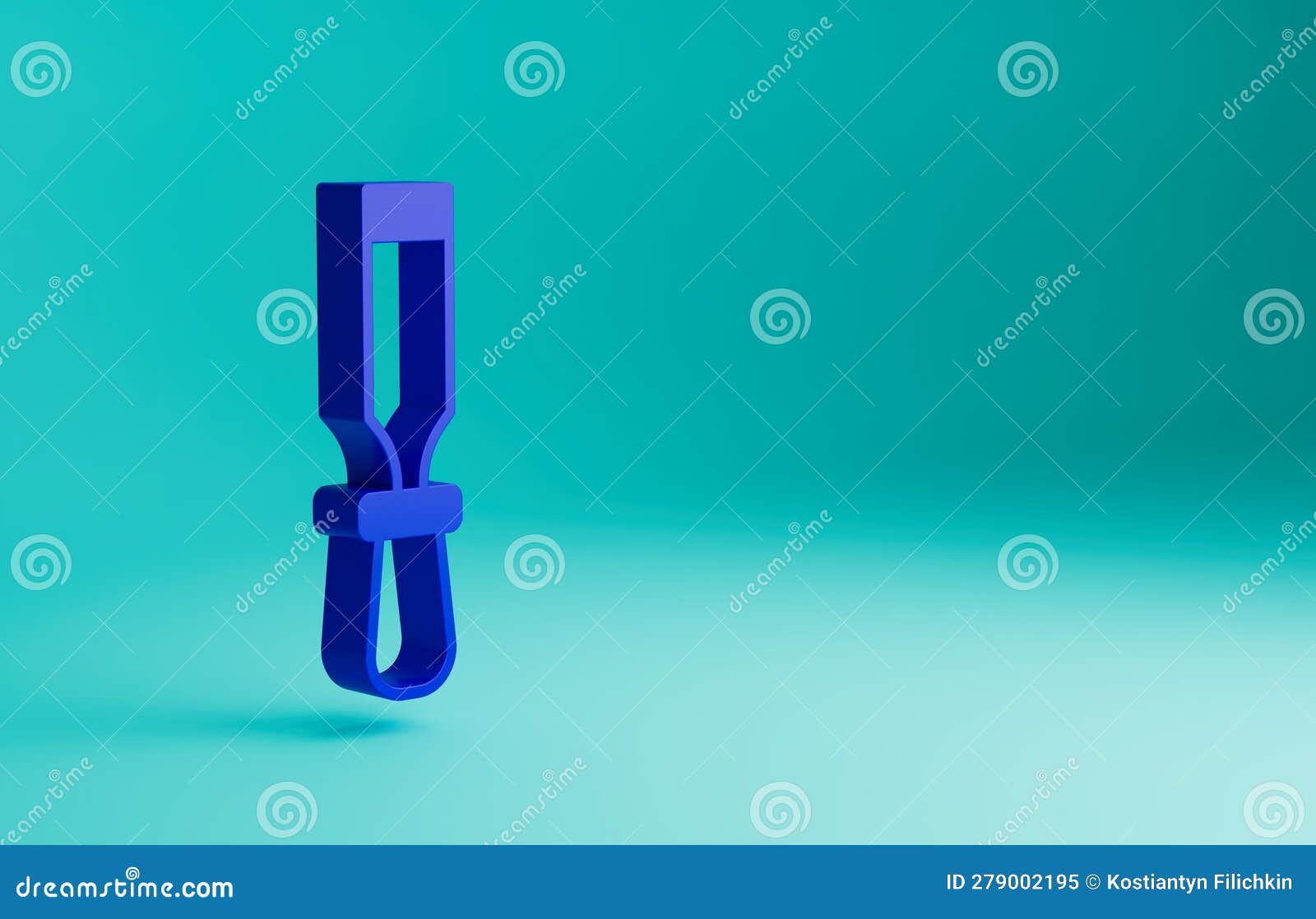 Blue Chisel Tool for Wood Icon Isolated on Blue Background. Minimalism ...